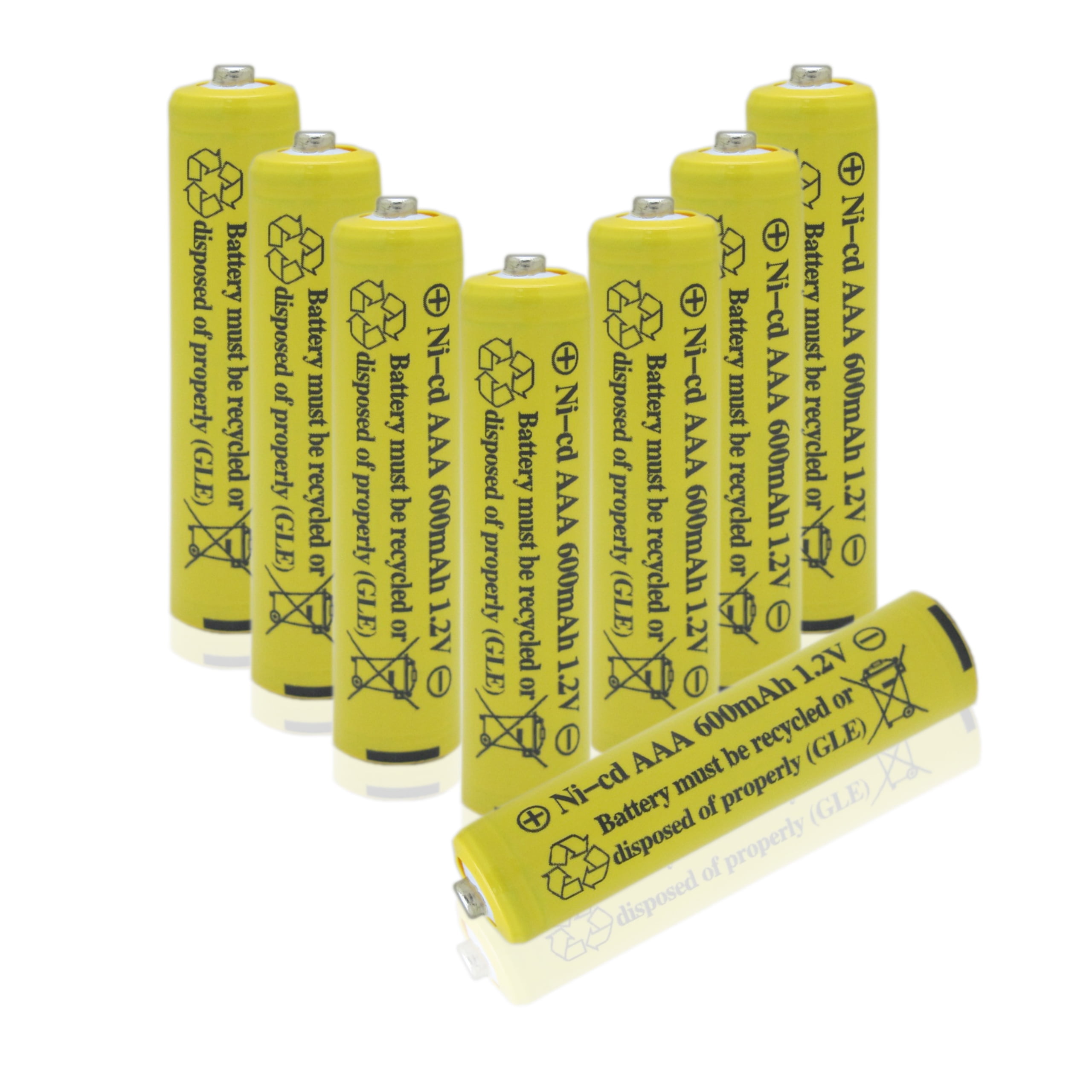 Geilienergy 8 Piece Yellow Color Triple A AAA Size NiCd 600mAh 1.2V ...