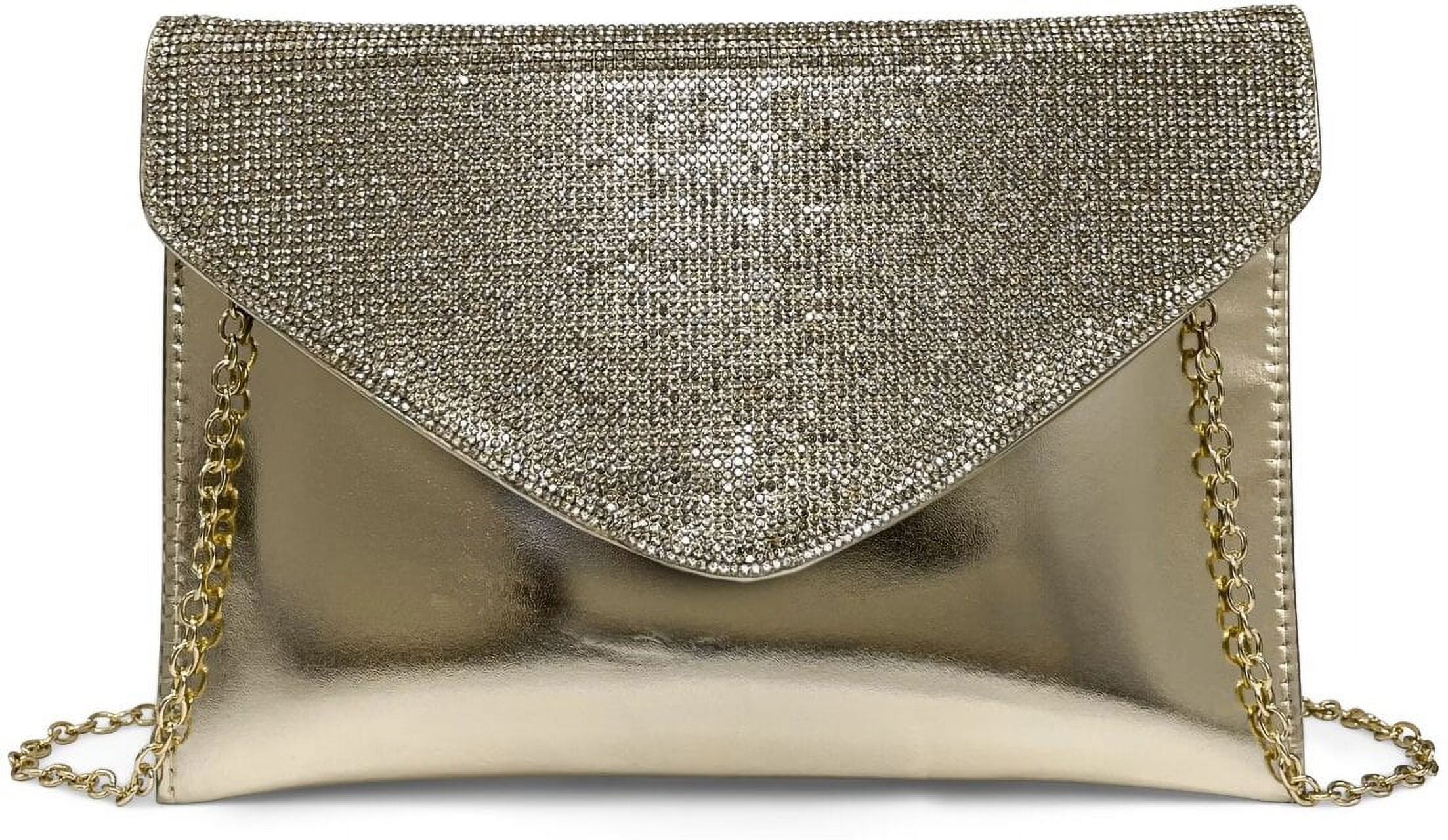 Geiomoo Glitter Crystal Envelope Clutch Purse, Leather Purses Handheld ...