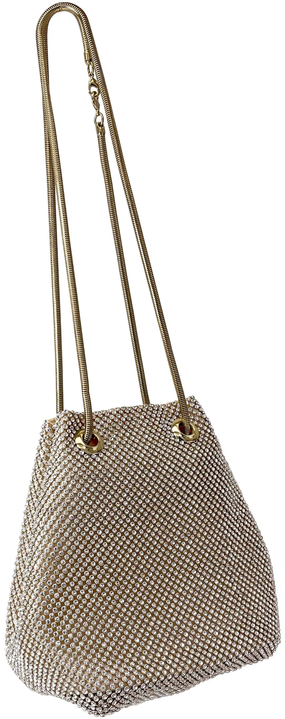 Geiomoo Rhinestones Crystal Clutch Mini Evening Bags, Bucket Cross-body ...