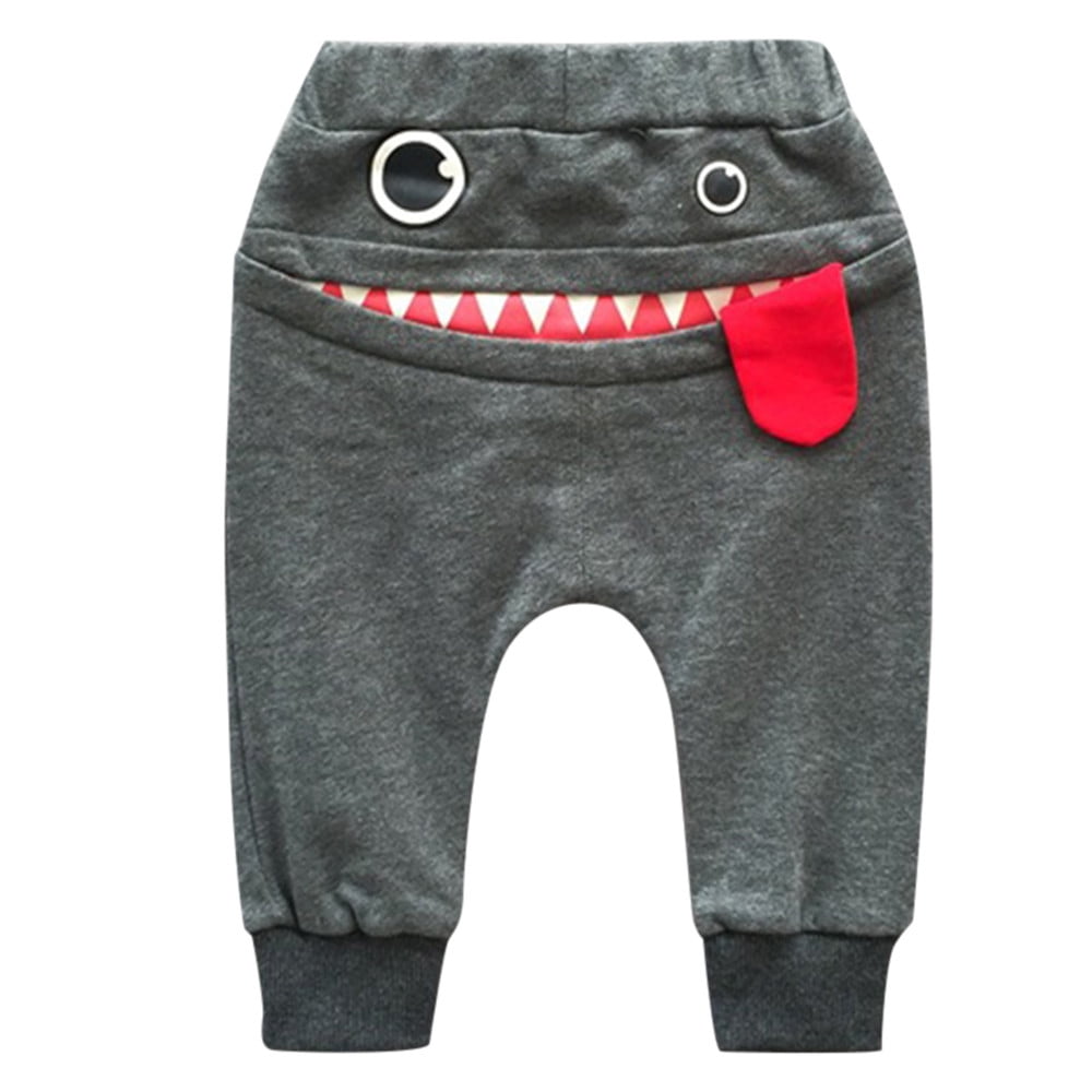 Geire Kids Drawstring Casual Pants Cute Cartoon Shark with Tongue Out ...