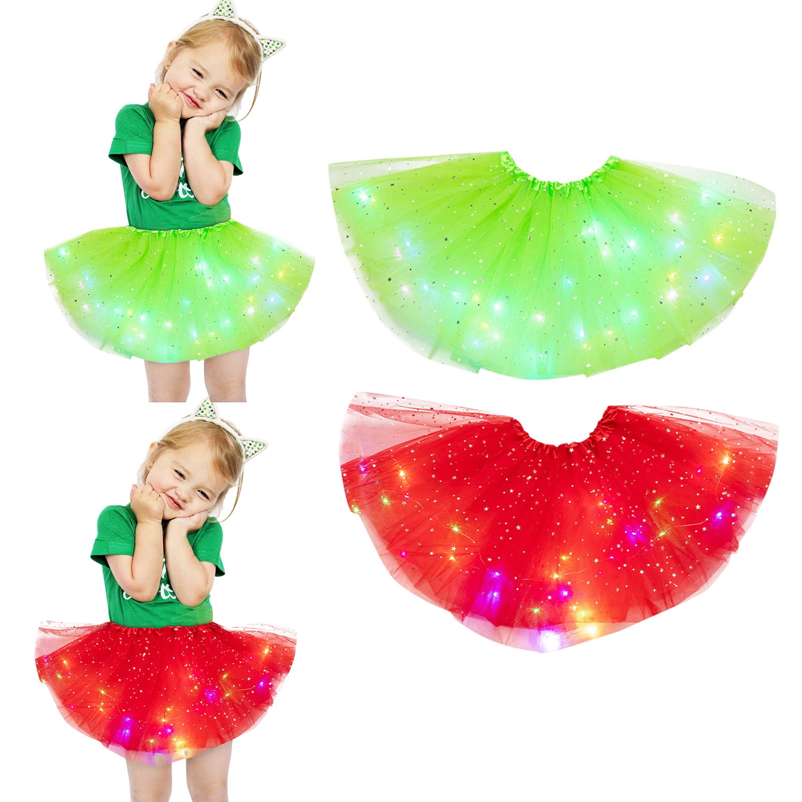 Geire Girl 2PC Tutu Skirts Magic Light Princess LED Dancing Skirt Tulle ...