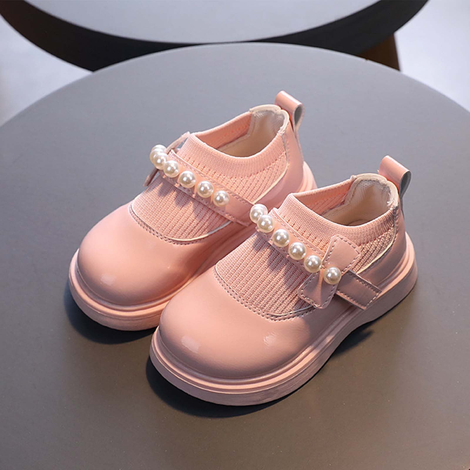 Geire Girls' Leather Shoes with Soft Soles Princess Shoes British Style ...