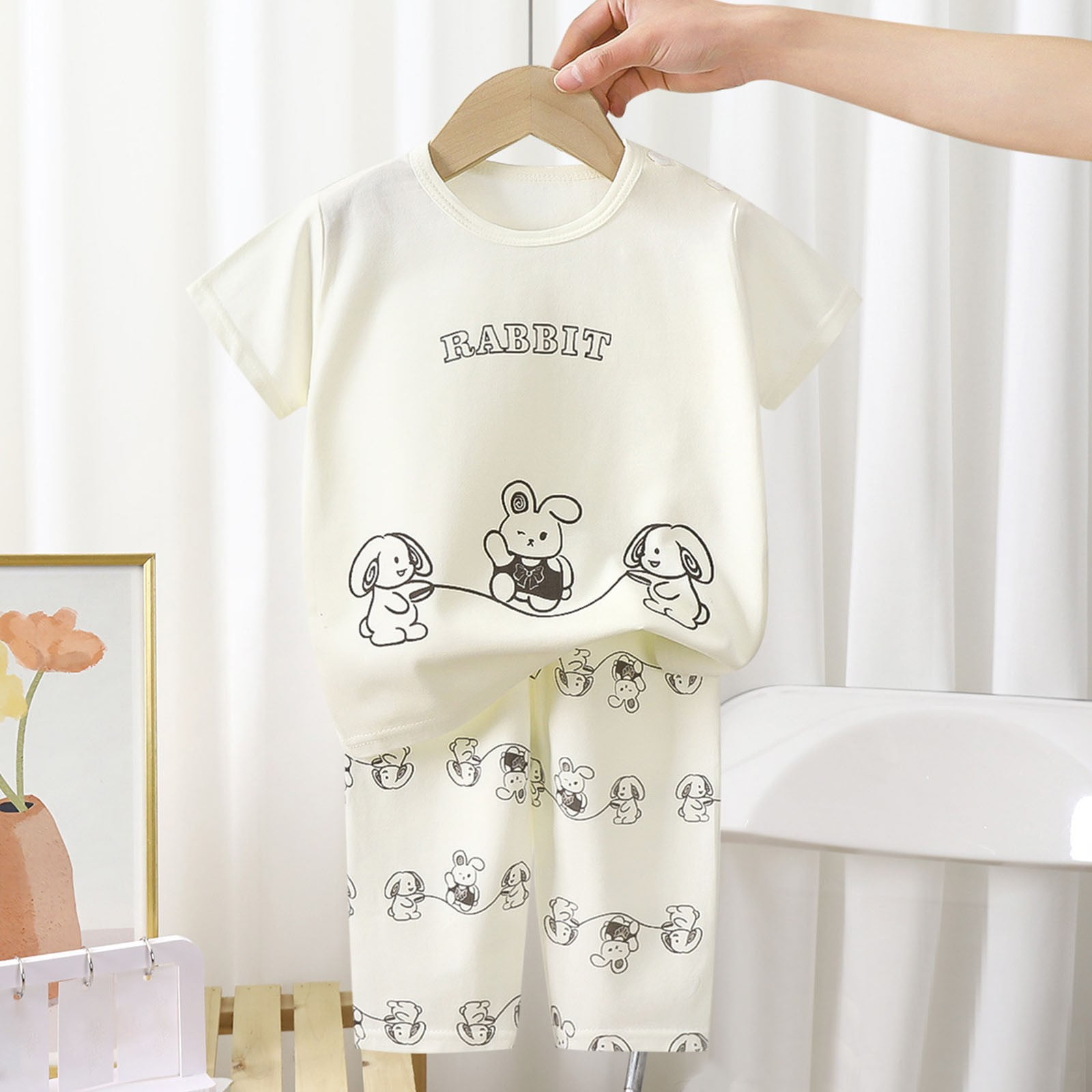 Geire Kid Boy Pajamas Spring Summer Wear Rabbit Pattern Short Sleeve ...