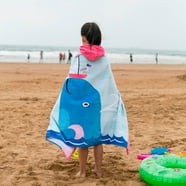 Cocomelon Kids Hooded Towel and Character Loofah Set, Cotton, Blue ...