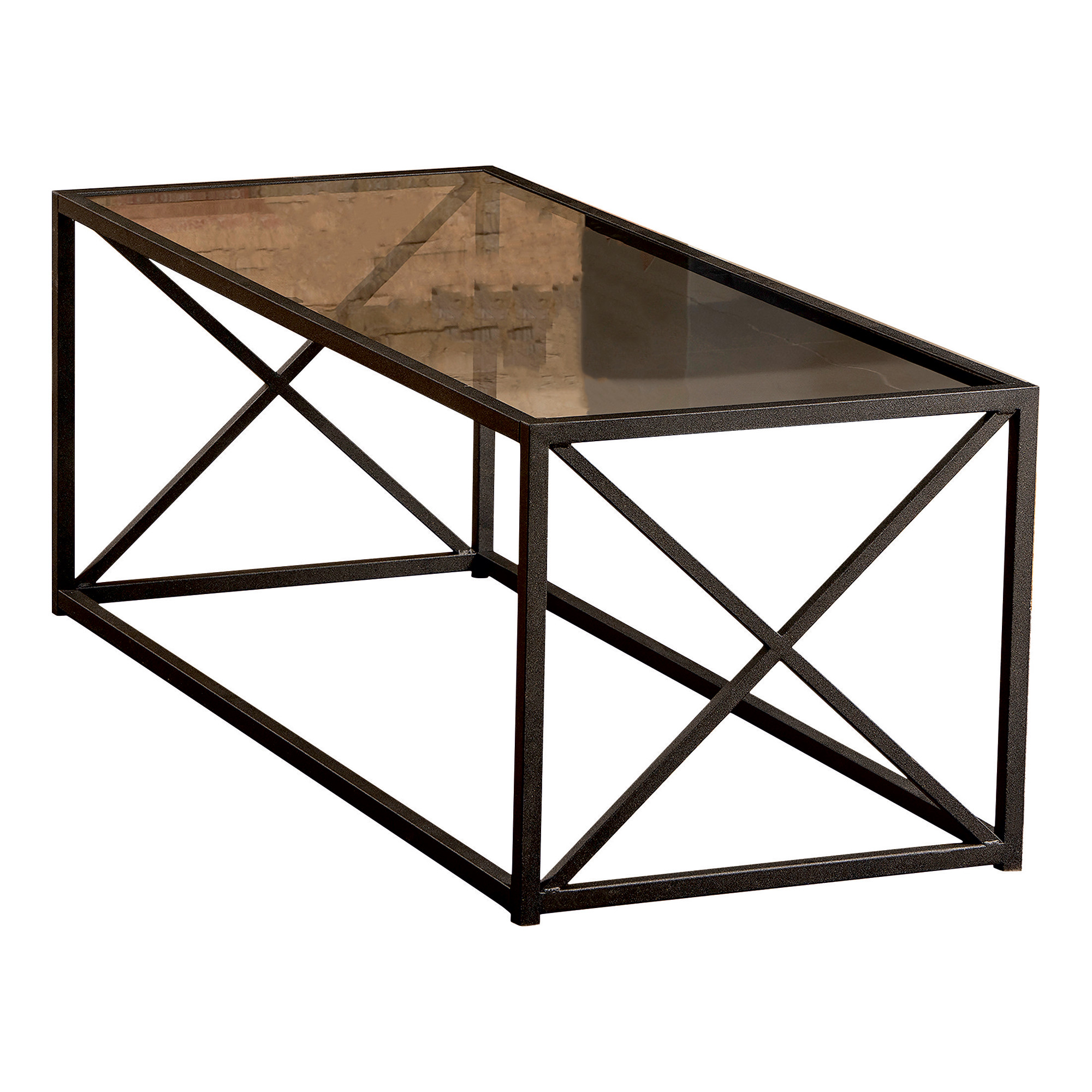 Geises Rectangle Metal Coffee Table, Black - Walmart.com