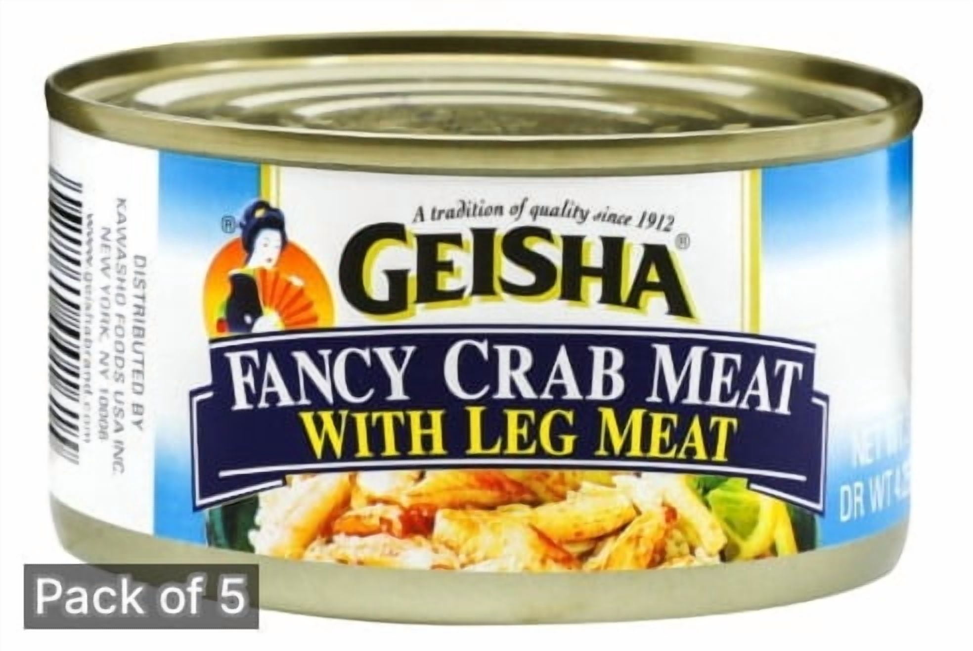 Geisha Fancy Crab Meat With Leg Meat 4.25 oz Can (Pack of 5) - Walmart.com
