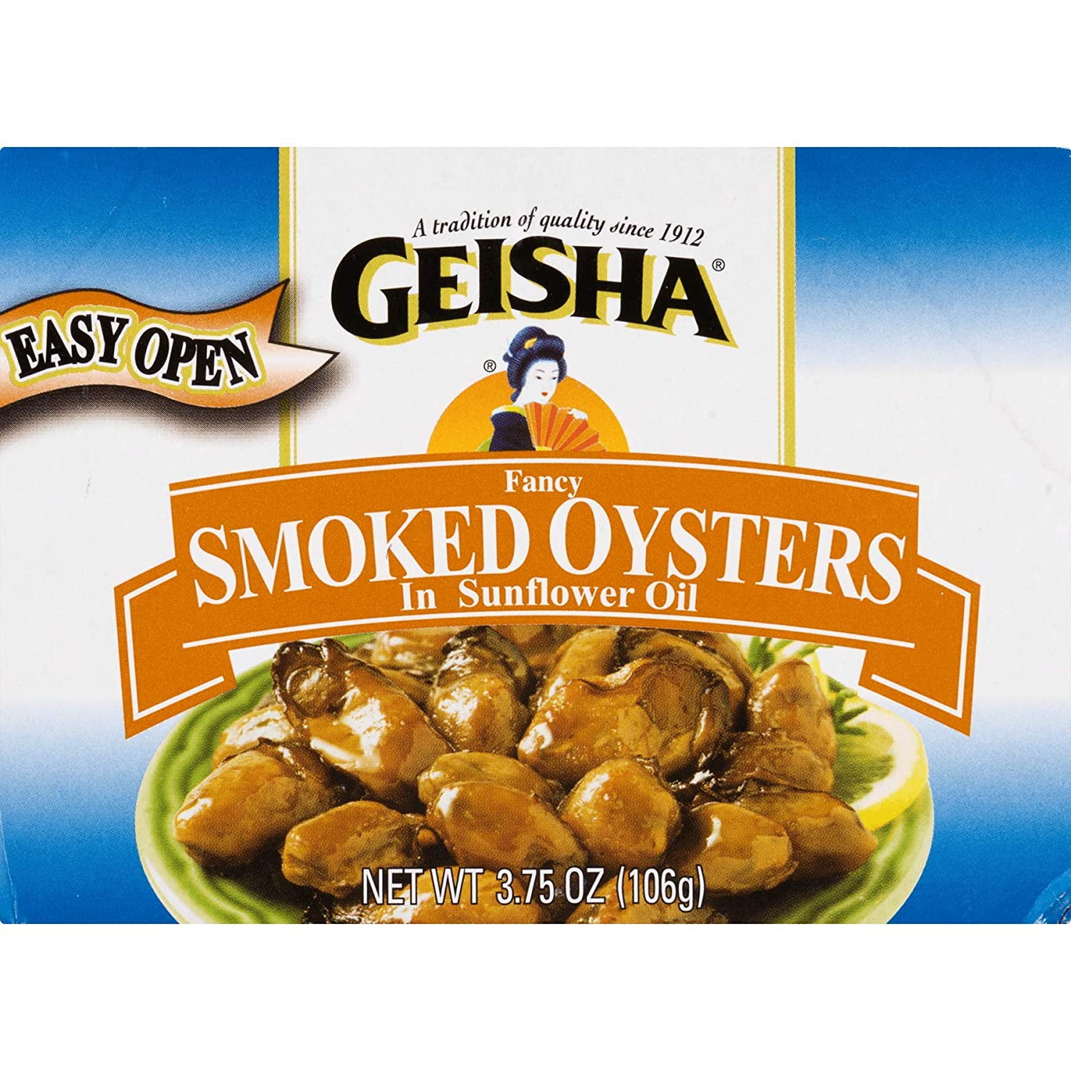 Geisha Fancy Smoked Oysters in Sunflower Oil (Pack of 3) 3.75 oz Cans ...
