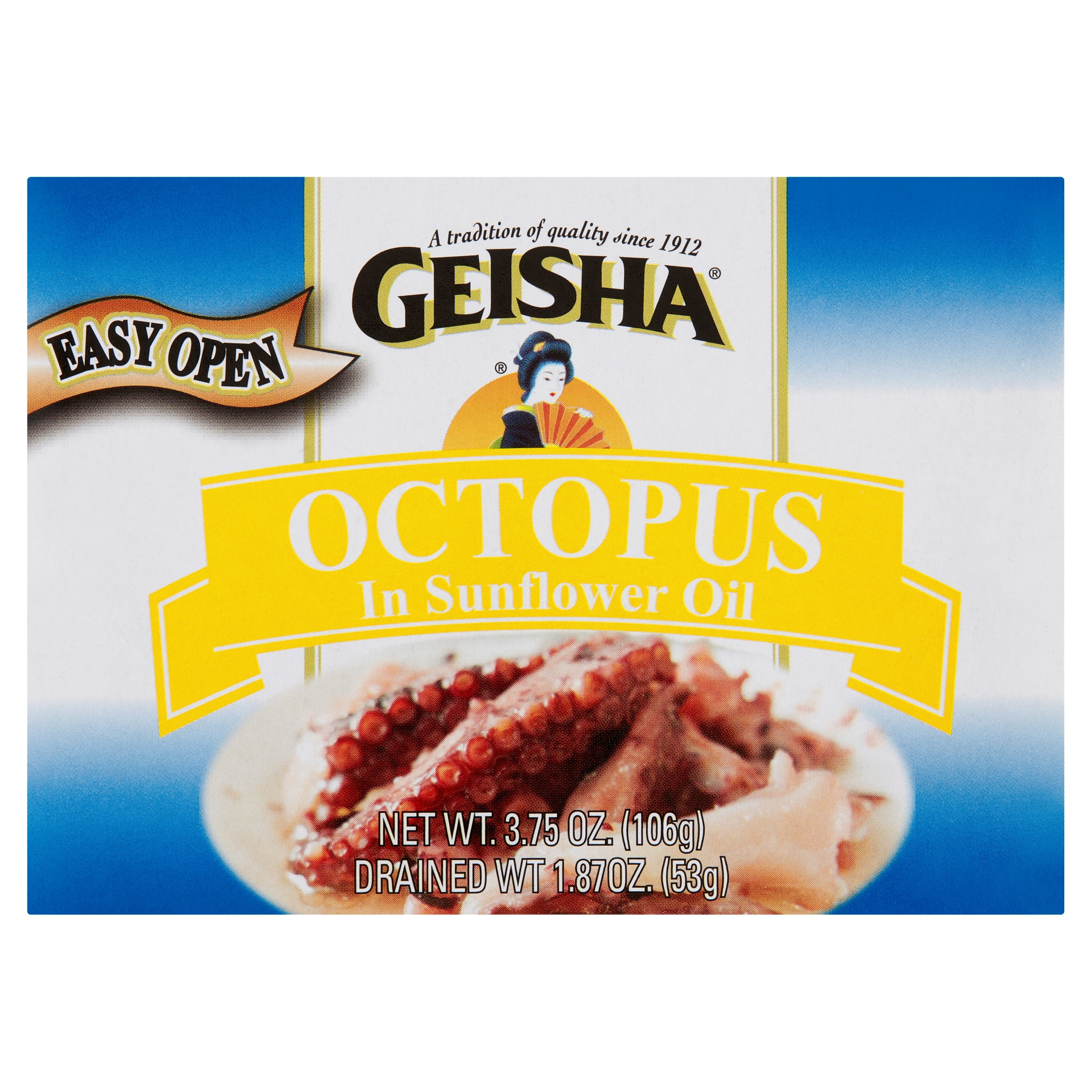 Geisha Octopus in Sunflower Oil, 3.75 Oz (106g), Ready to Eat in an ...