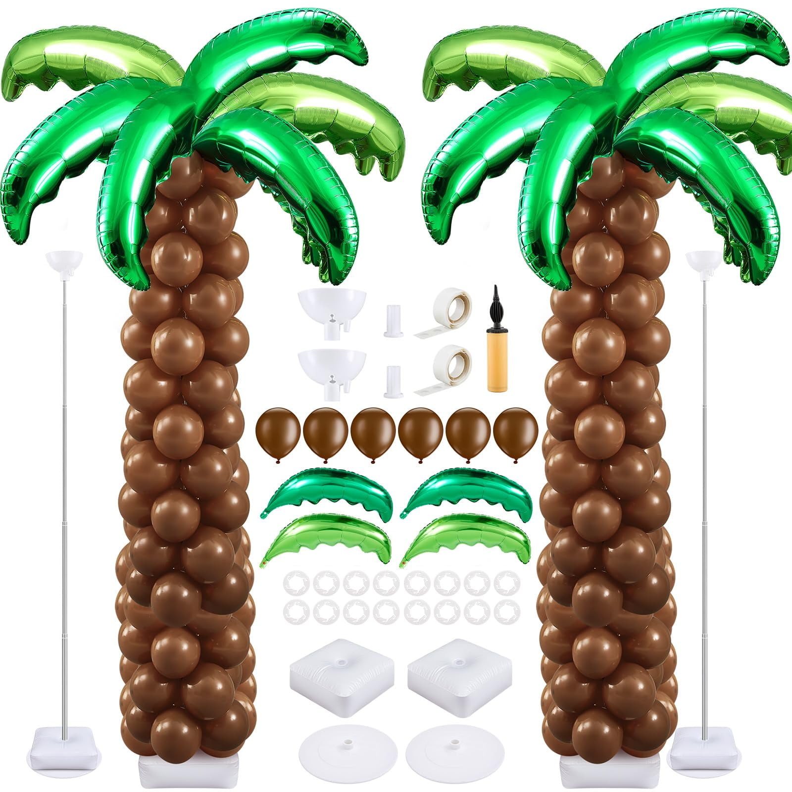 Gejoy 2 Set Palm Tree Balloon Column Stand Kit 6.5 ft Adjustable Metal ...