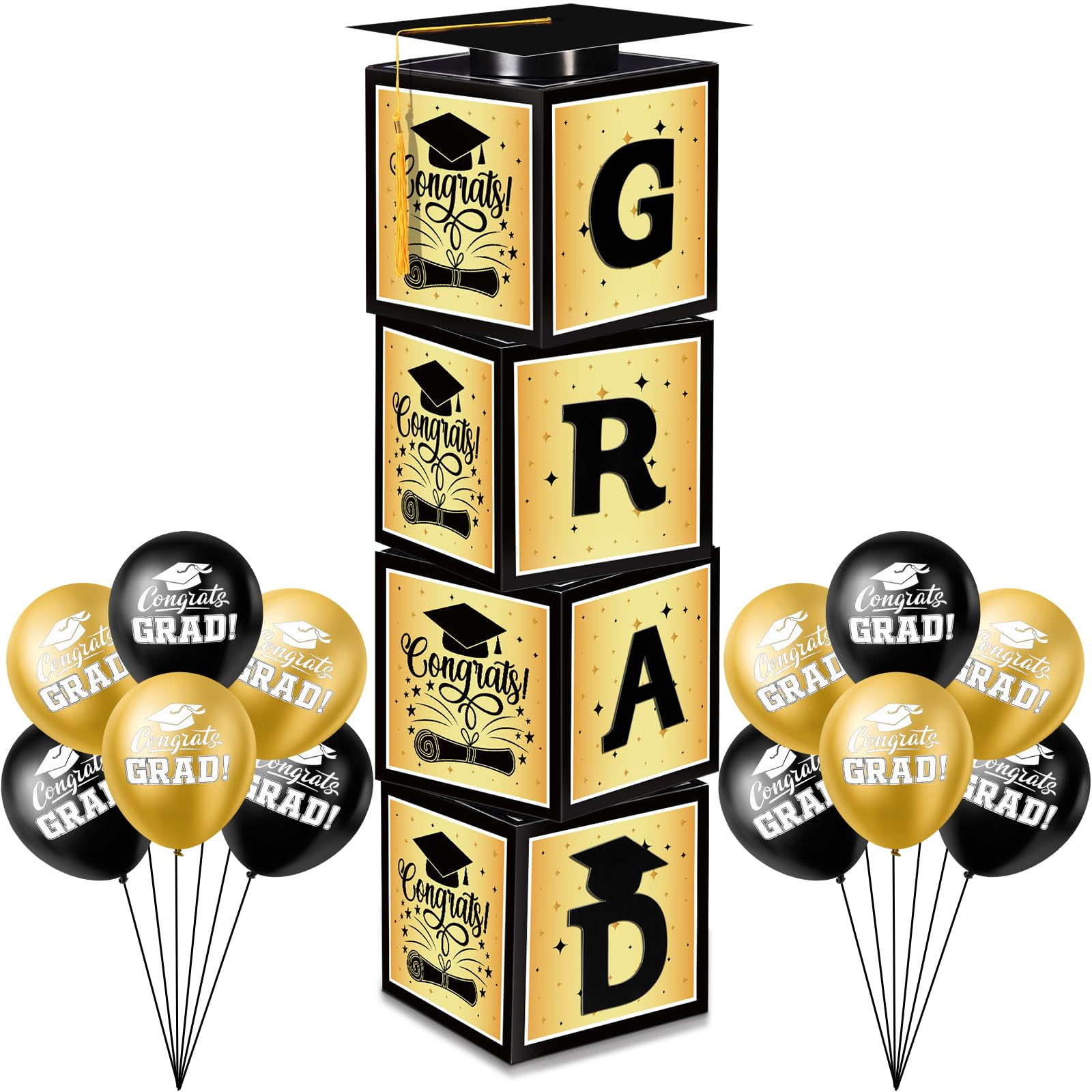 Gejoy 2025 Graduation Box STF9 Decorations Set Graduation Balloon Boxes ...