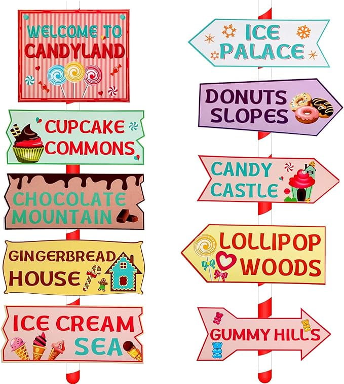 Gejoy Candy Land Party Sign Welcome Candyland Birthday Decorations ...