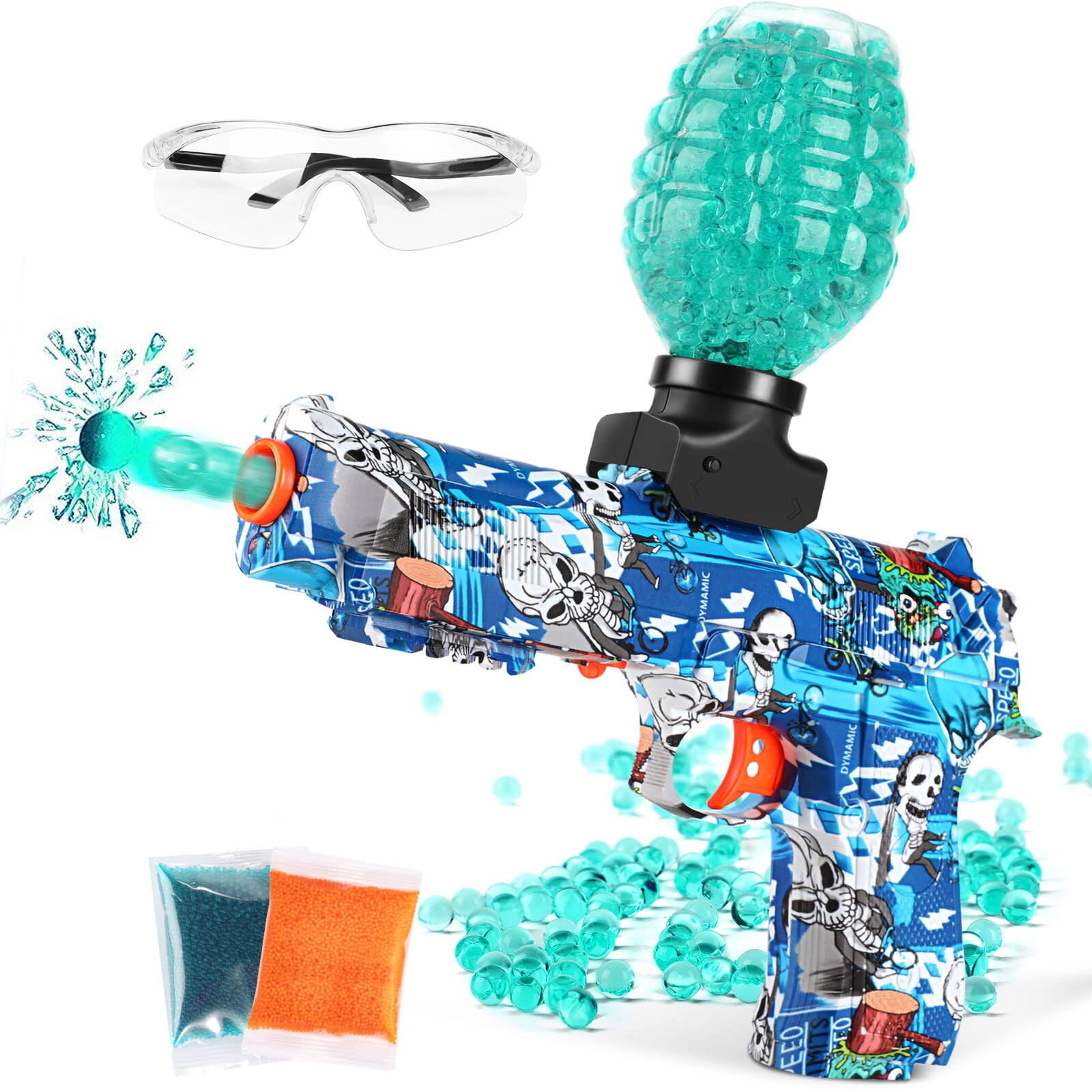 Gel Ball Blaster with 10,000 Water Beads Ferventoys Splatter Ball ...