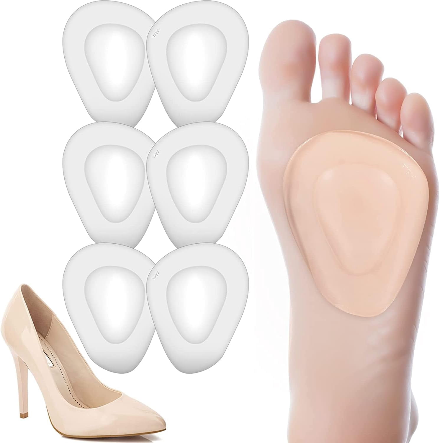 Gel Ball Forefoot Pads - Metatarsal Cushions for High Heels, Foot Pain ...