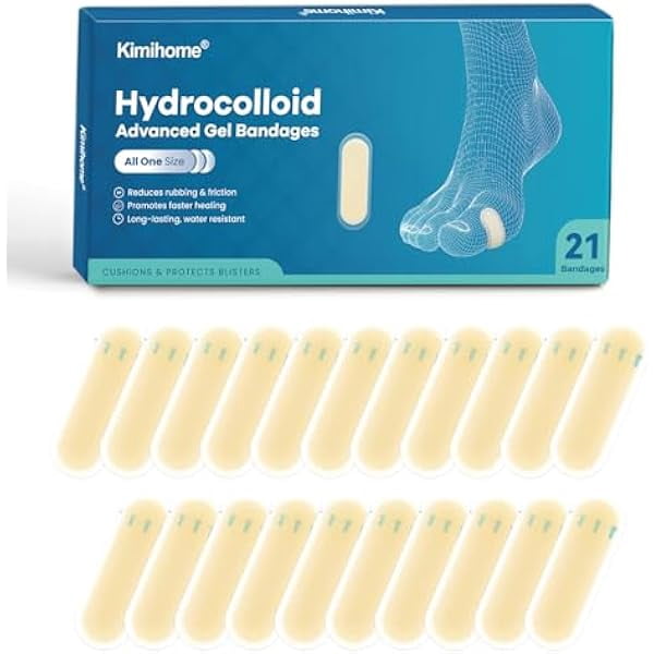 Gel Blister Bandages - 21 PCS Hydrocolloid Bandages for Feet, Companion ...