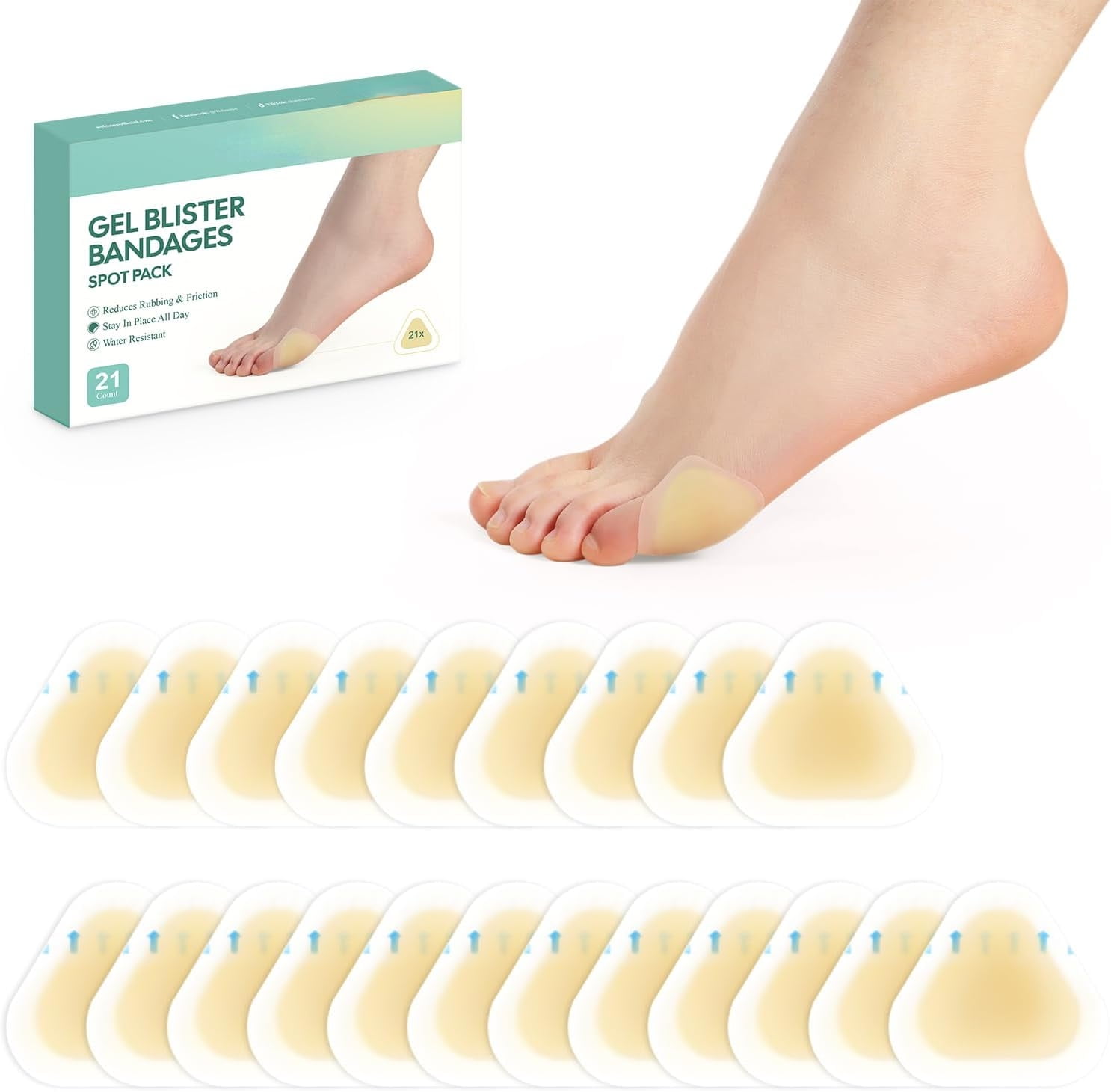 Gel Blister Bandages Hydrocolloid Bandages - 21ct Blister Cushions ...