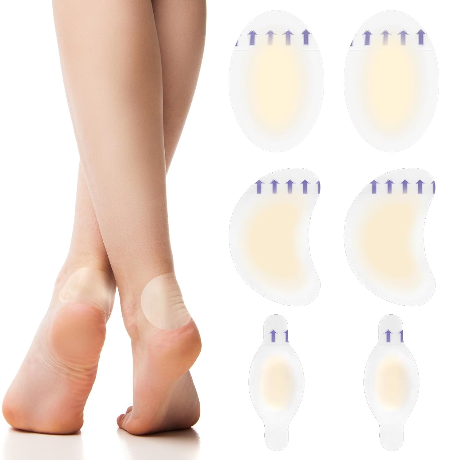 Gel Blister Bandages, Plasters Invisible 6 Pcs Hydrocolloid Bandages ...