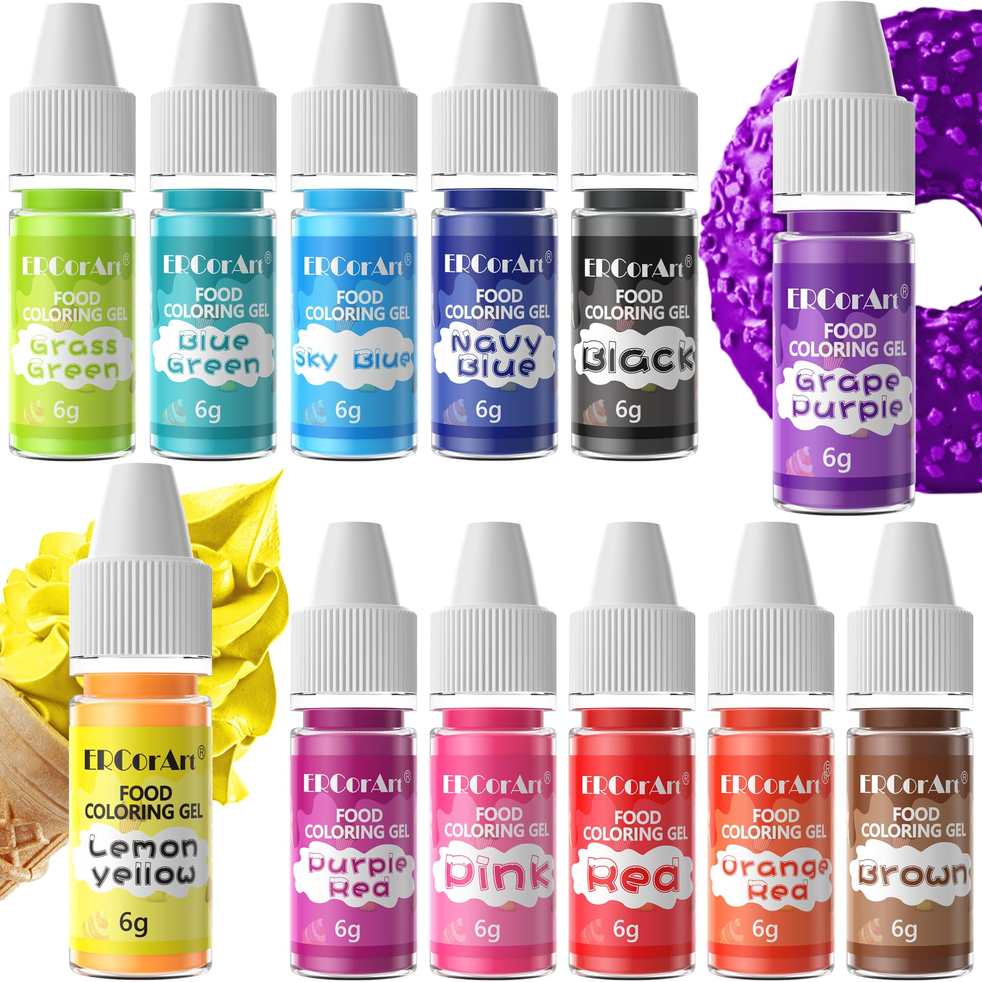 Gel Coloring - 12 Colors BSL1 Gel Coloring, Grade Coloring for Cookie ...