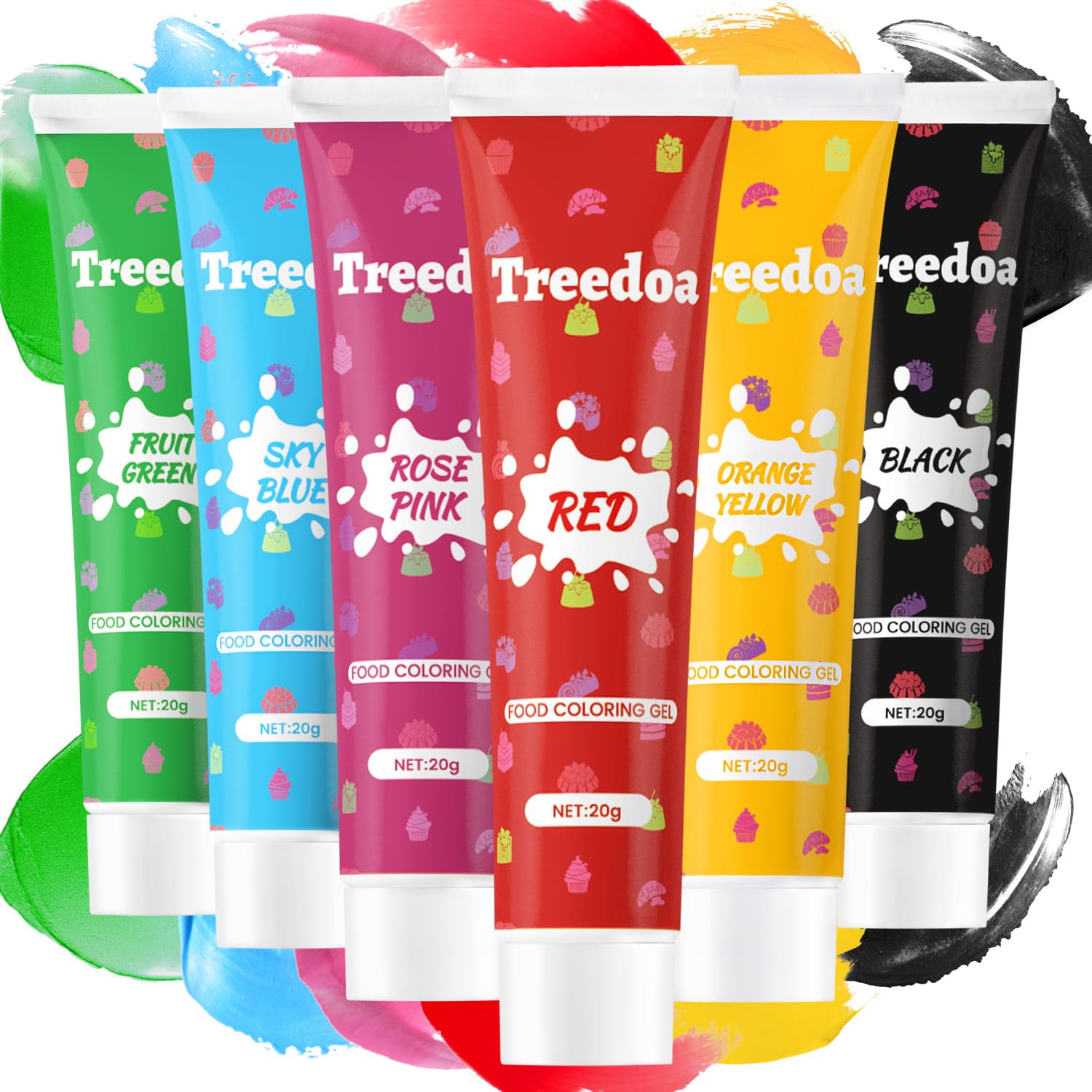 Gel Coloring Set, 20g x SMR6 Colors Grade Vibrant Dye Concentrated Pro ...