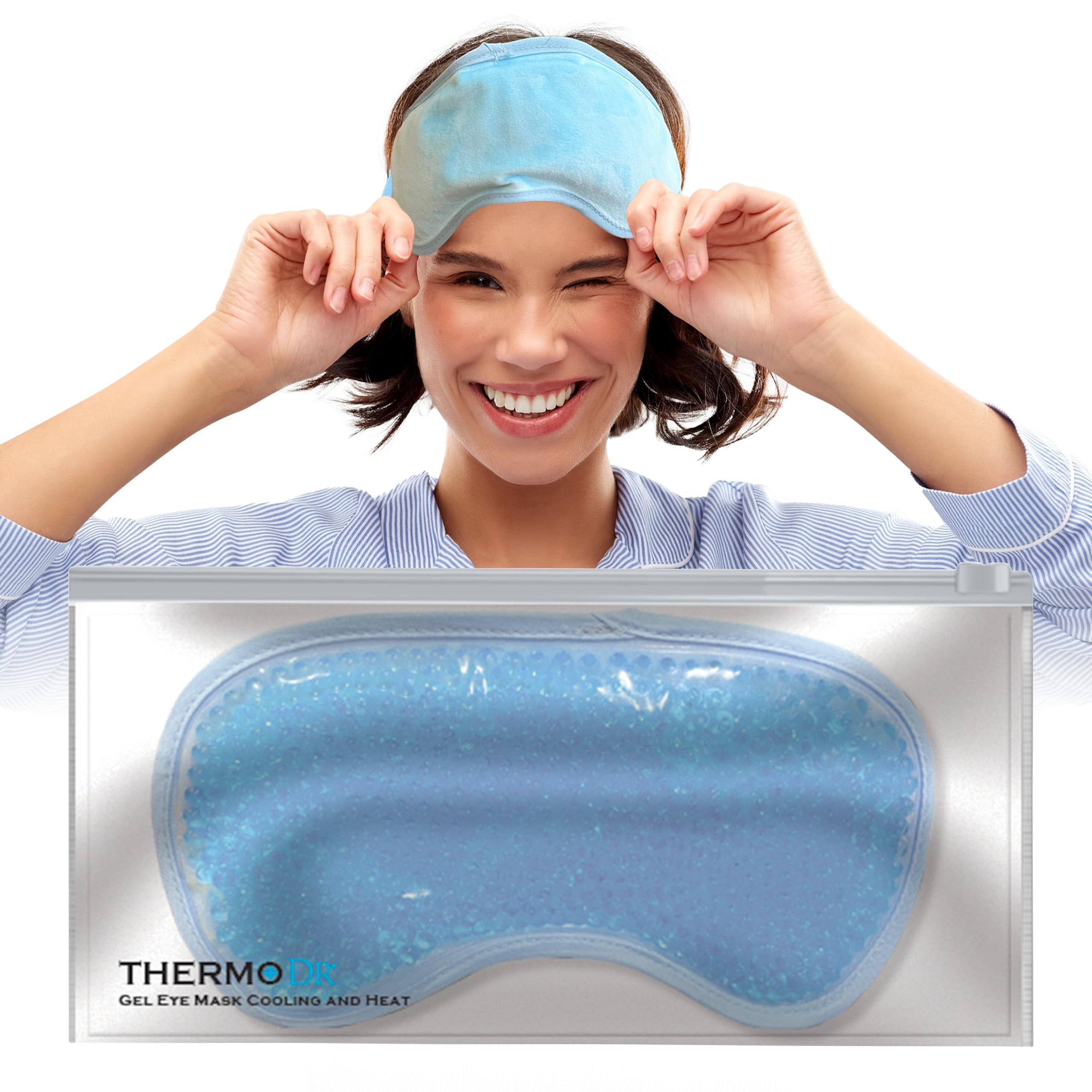 Gel Cooling Eye Mask MMF7 with Elasticated Strap for migraines and ...