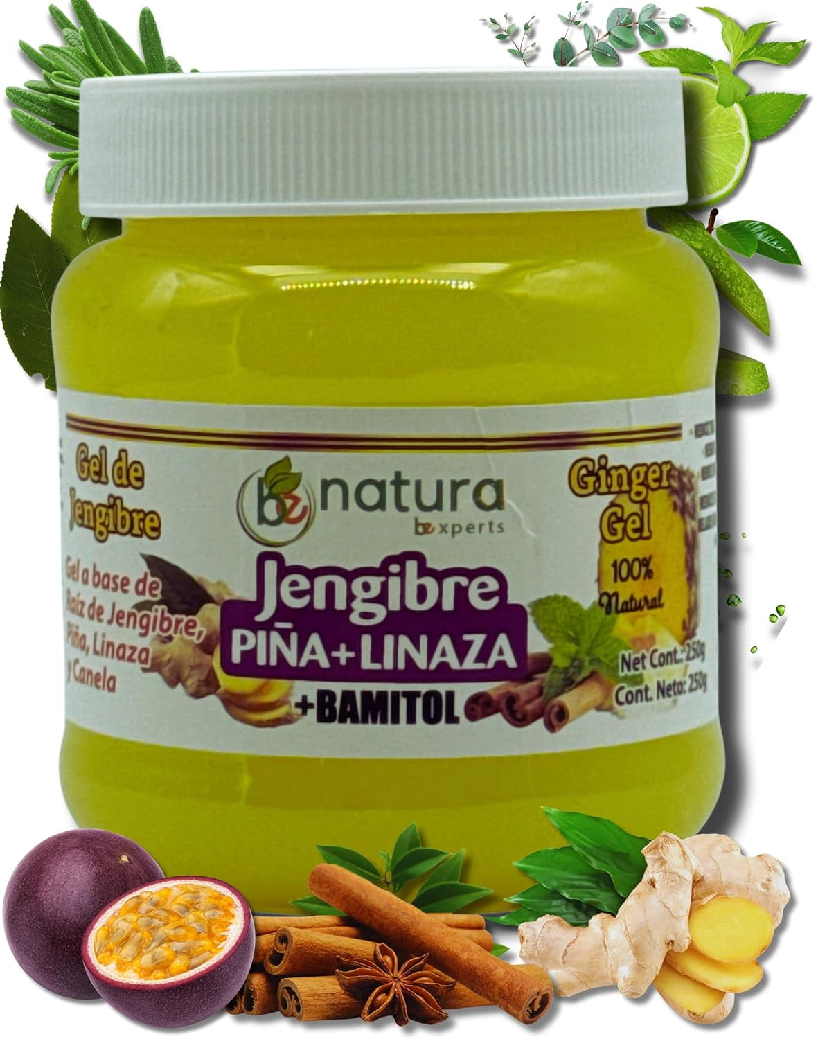 Gel De Jengibre, pina, Canela,menta,eucalipto,algas, maracuya, limon ...