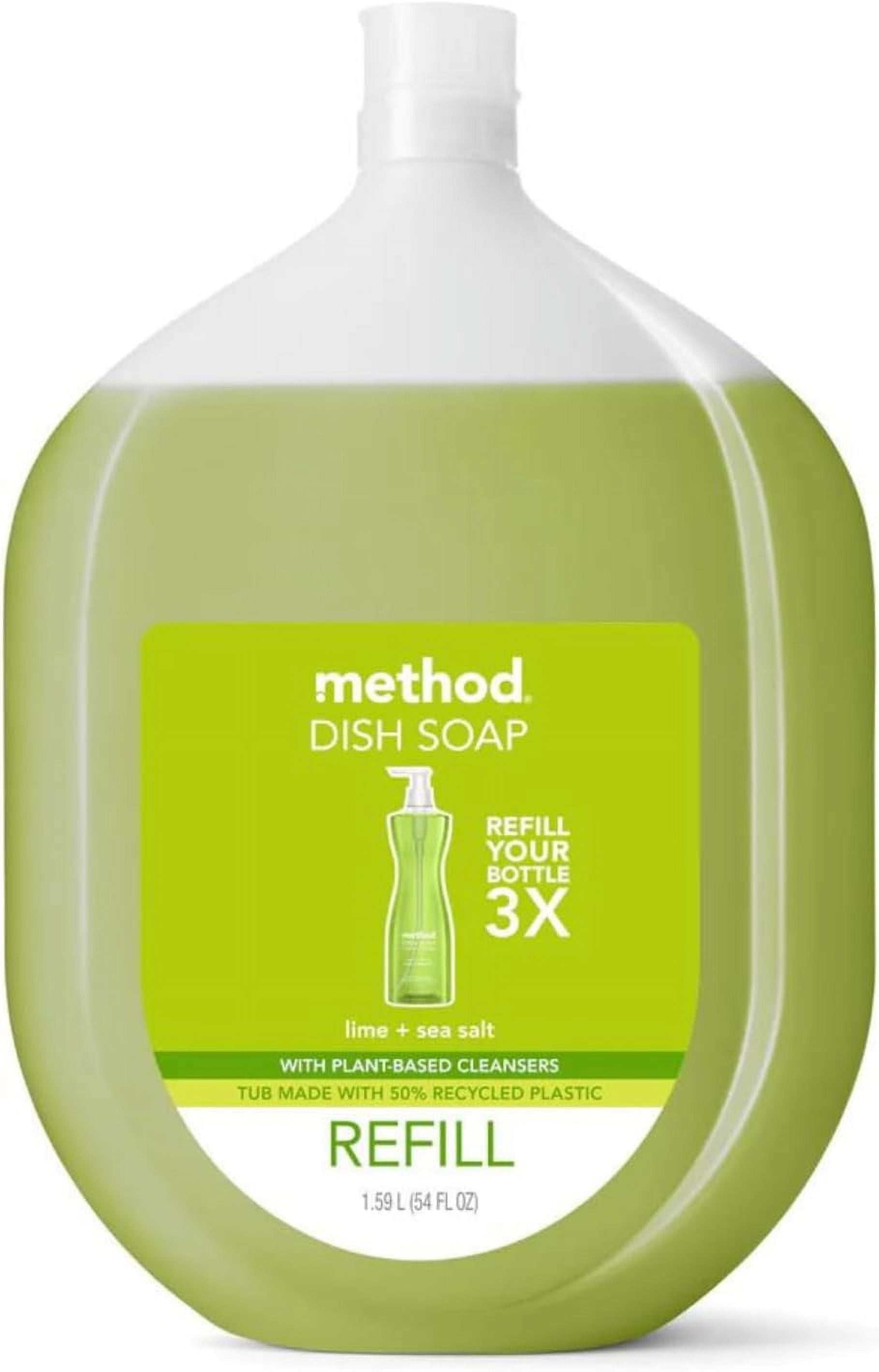 Gel Dish Soap Refill, Lime + Sea Salt Scent, Powerful Cleaning Formula ...