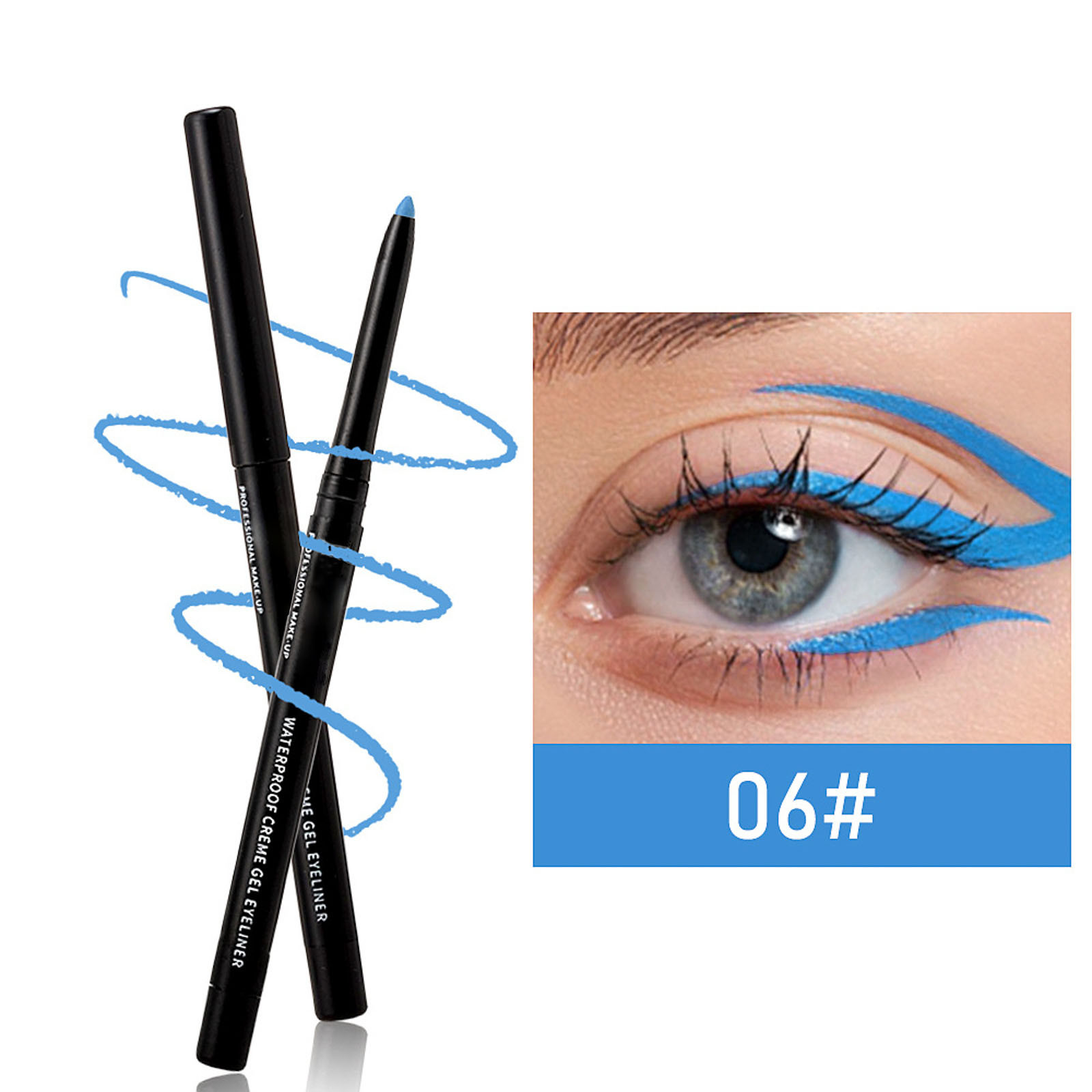 Gel Eye Liner Pencil Set 9 Colors Retractable Long Lasting Smooth ...