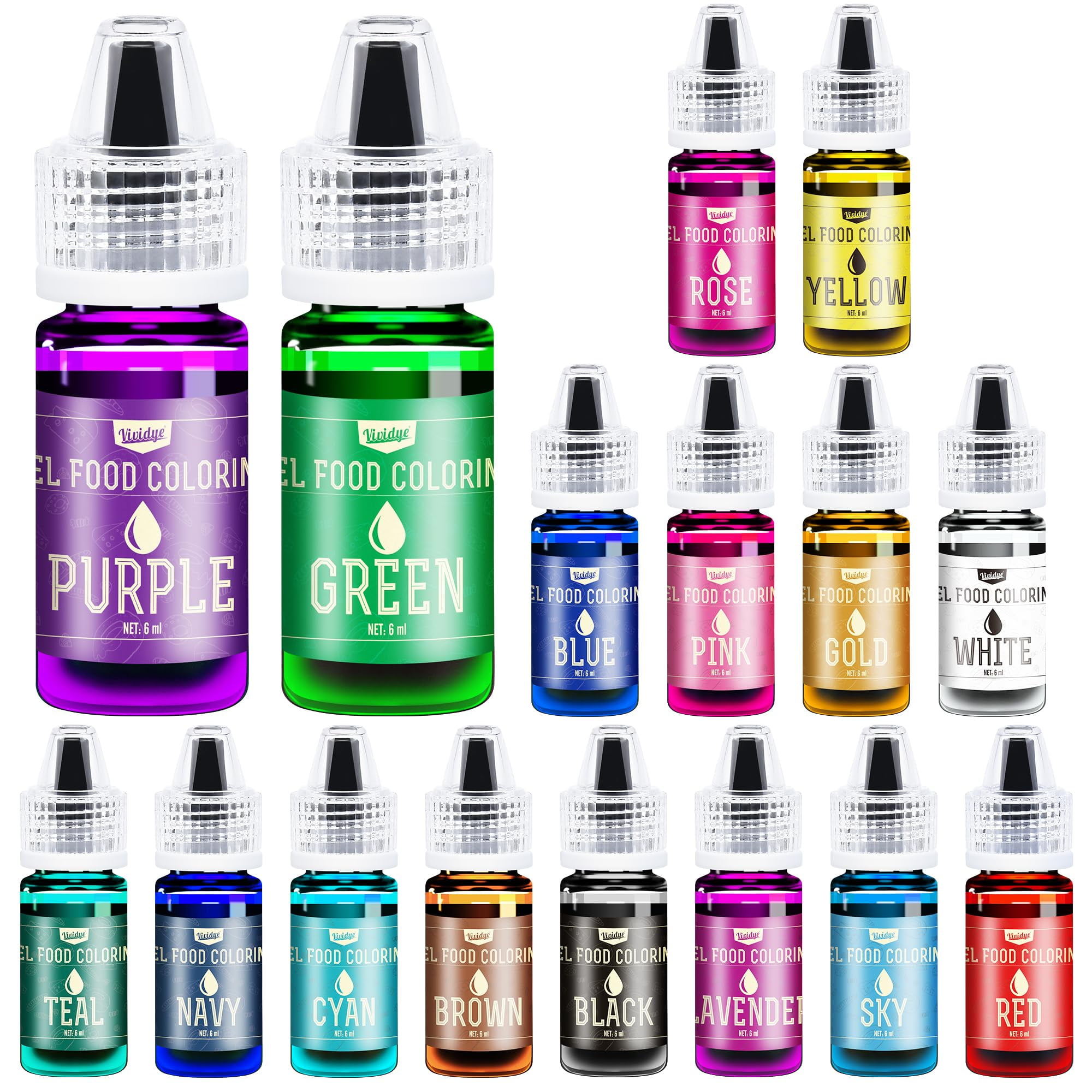 Gel Food Coloring - 16 Vivid Colors Food Coloring Gel Set for Baking ...
