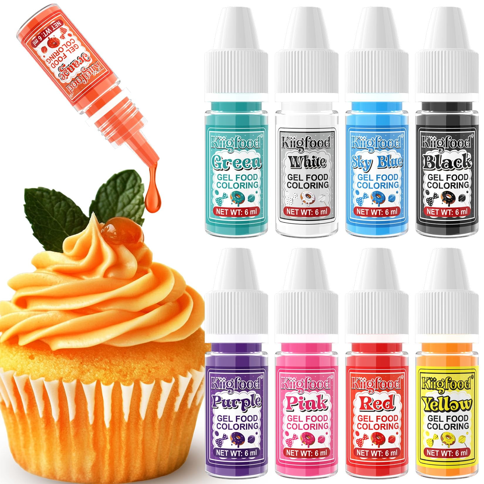 Gel Food Coloring - BDF32 9 Colors Concentrated Gel Based Food Color ...
