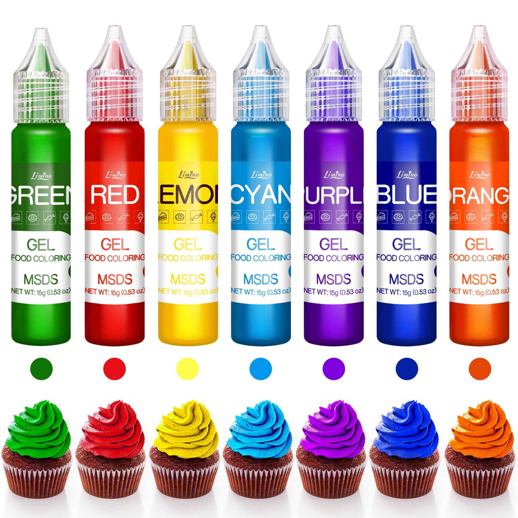 Gel Food Coloring SCH4 - Rainbow Edible Gel Food Dye for Baking, Cake ...