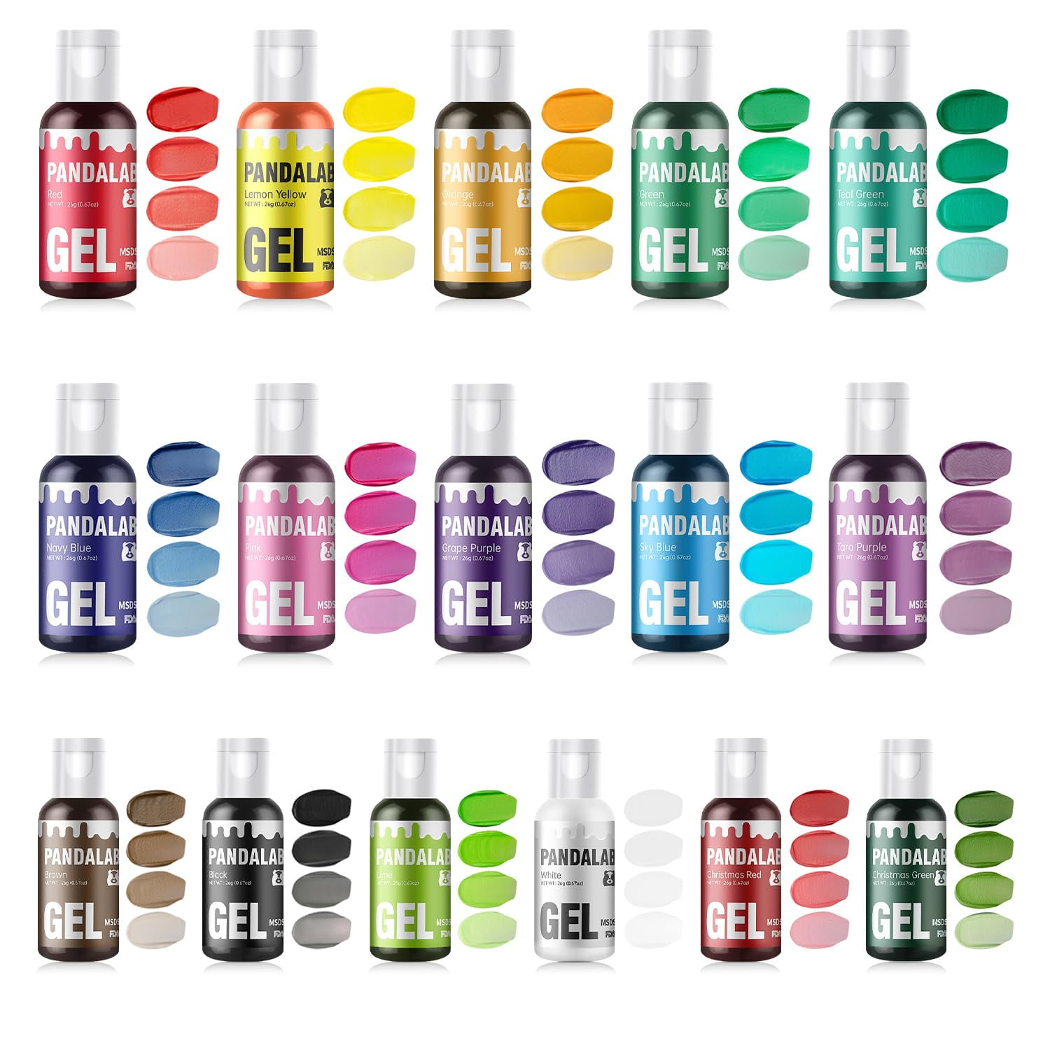 Gel Food Coloring Set - 16 Colors Concentrated Vibrant Edible Food ...