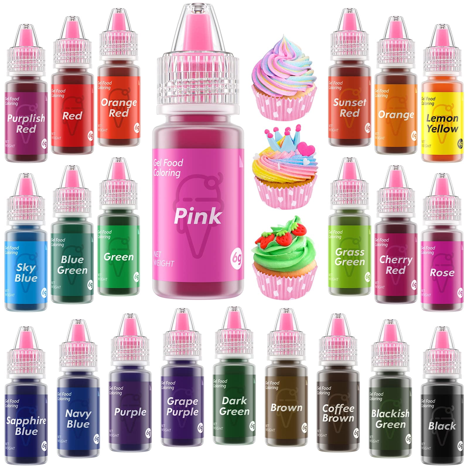Gel Food Coloring Set - 22 SMRConcentrated Assorted Edible Colors for ...