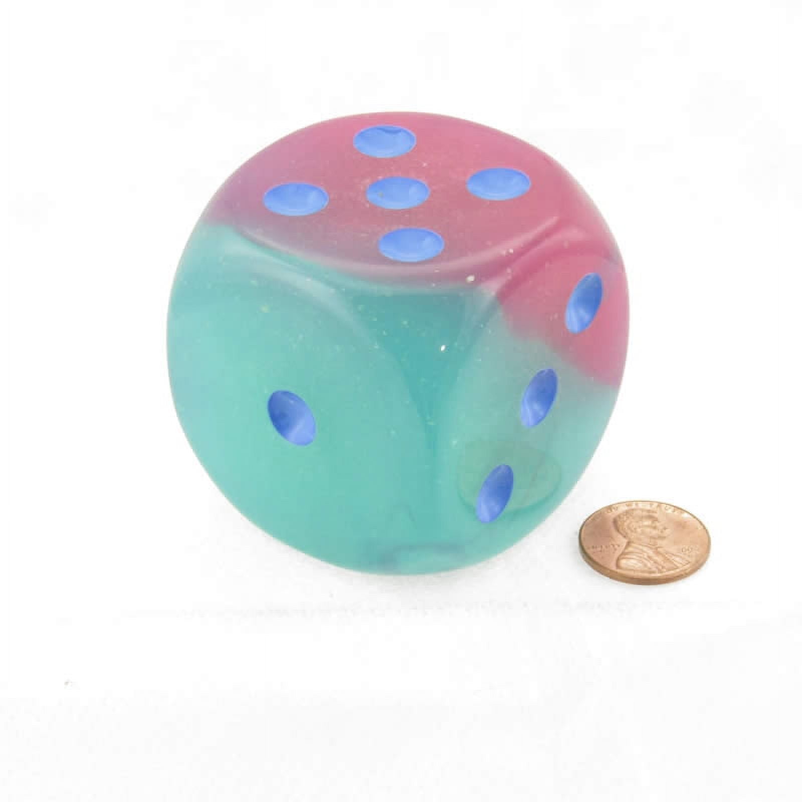 Gel Green and Pink Gemini Luminary Die with Blue Pips D6 50mm (1.97in ...