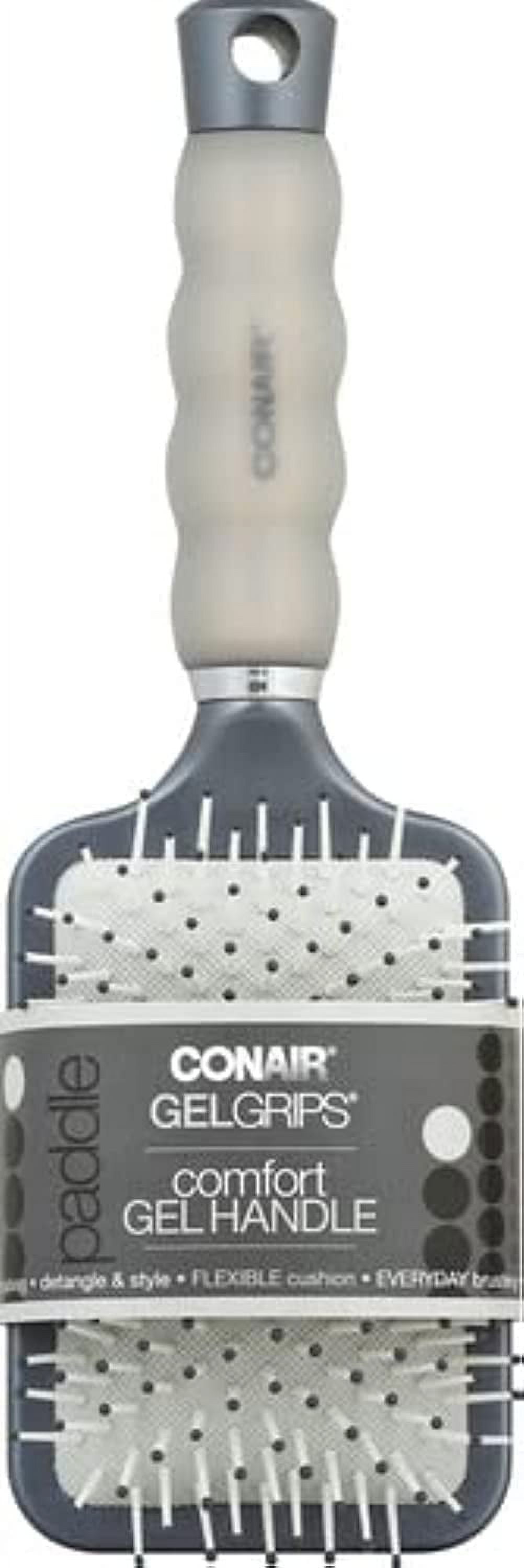 Gel Grip Nylon Bristle Paddle Hairbrush with Comfy Handle (Pack of 2 ...