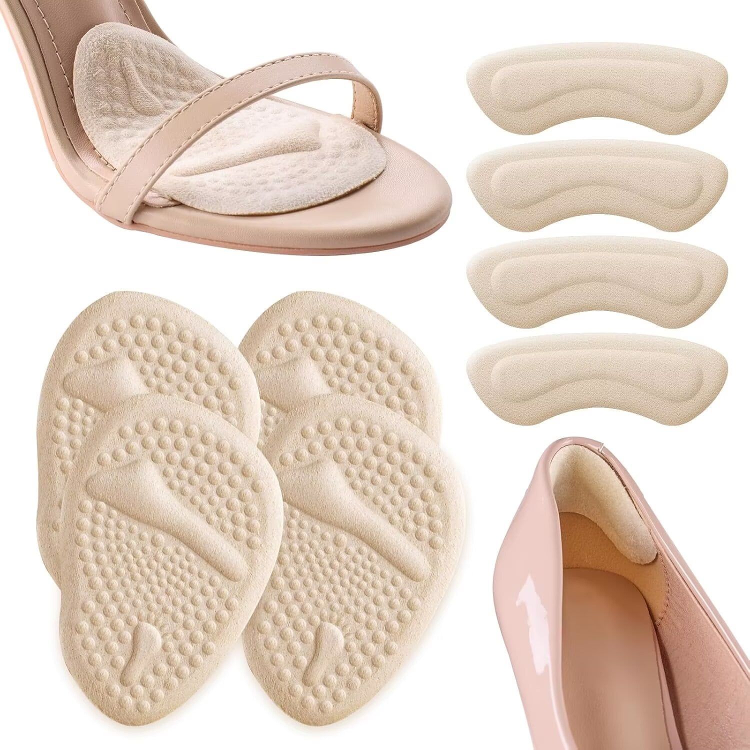 Gel Heel Pads - 6 Pcs Heel Cups for Heel Pain, for Plantar Fasciitis ...