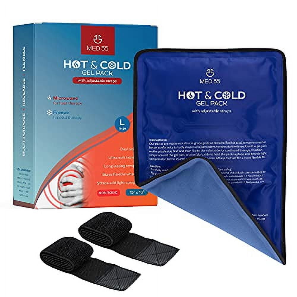 Gel Ice Pack for Injuries Reusable Gel - Hot & Cold Pack Compress ...