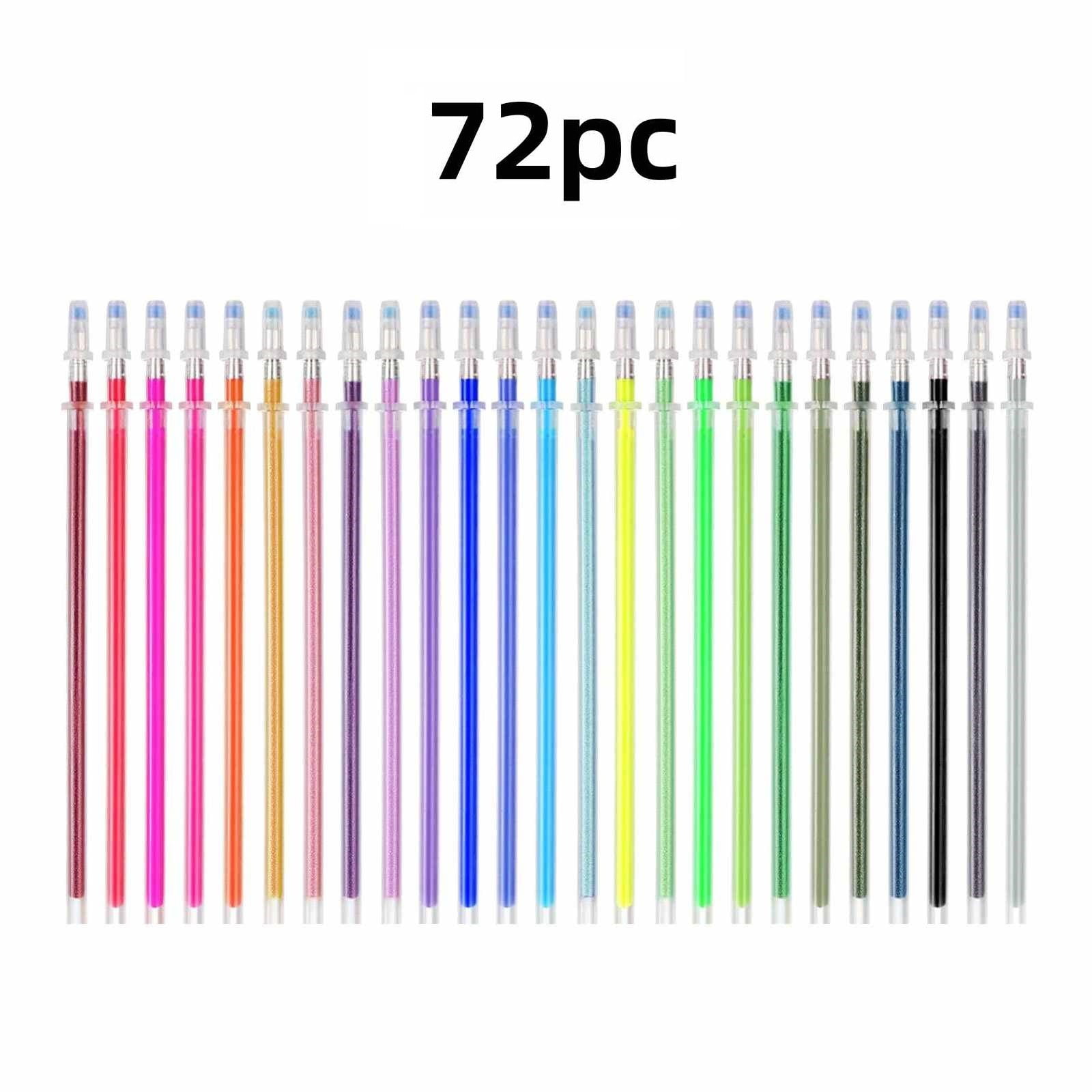 Gel Ink Pen Replacement Core (Fluorescent Refill, Writing Painting Core), 72 Gel Refills Fit ...