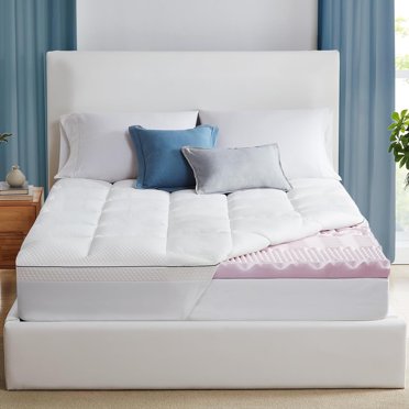 Allswell 4" Memory Foam Mattress Topper Infused with Copper Gel, Queen ...