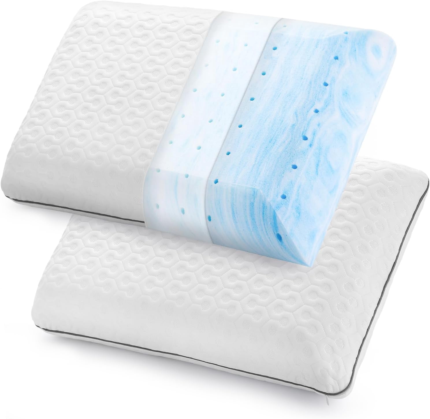Gel Memory Foam Pillows for Sleeping- Standard Size -1-Pack - Medium ...