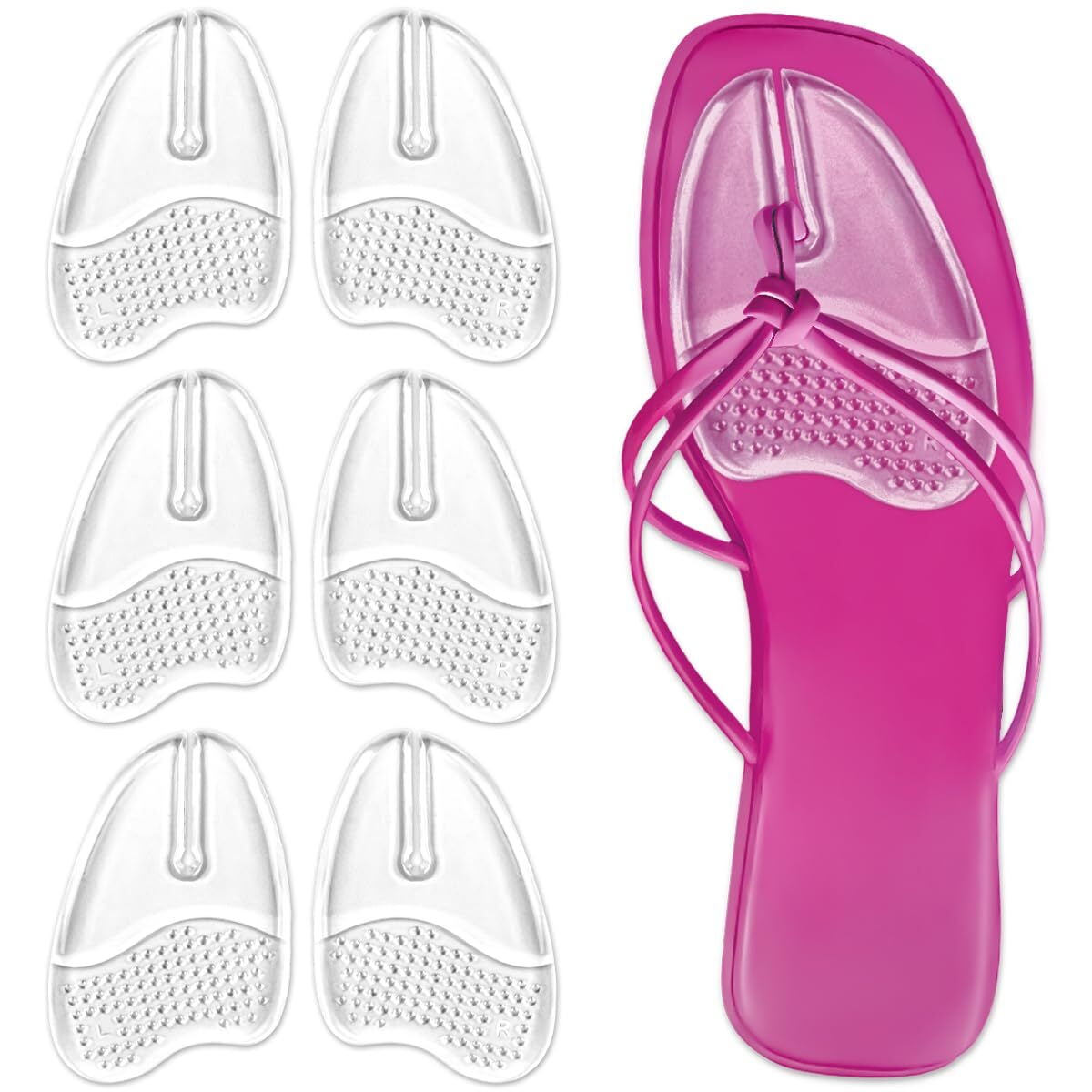 MINKUROW Gel Metatarsal Pads for Flip-Flops Thong Sandals,Ball of Foot ...