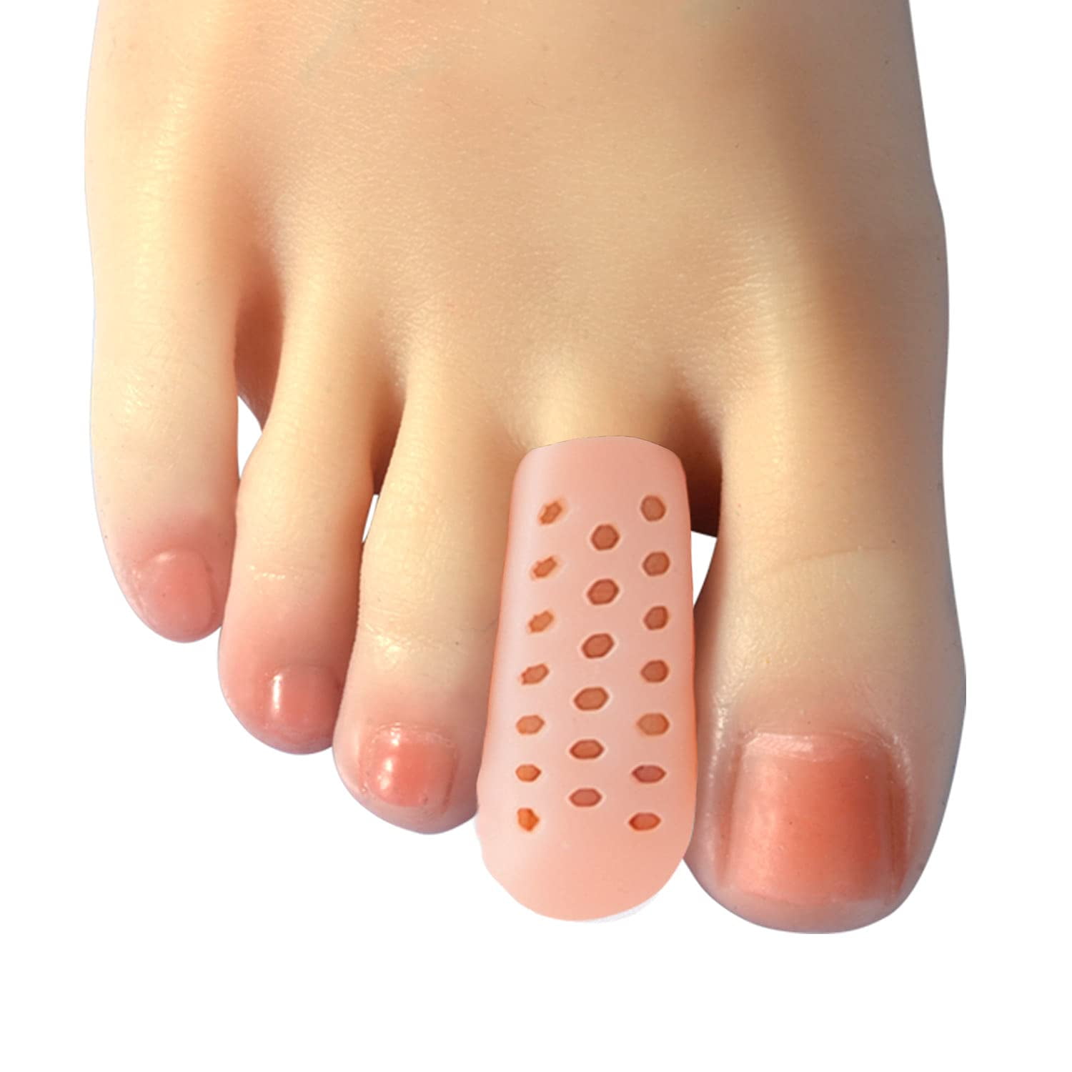 Gel Middle Toe Caps, 10 Pcs Beige Breathable Toe Protector Toe Cover ...