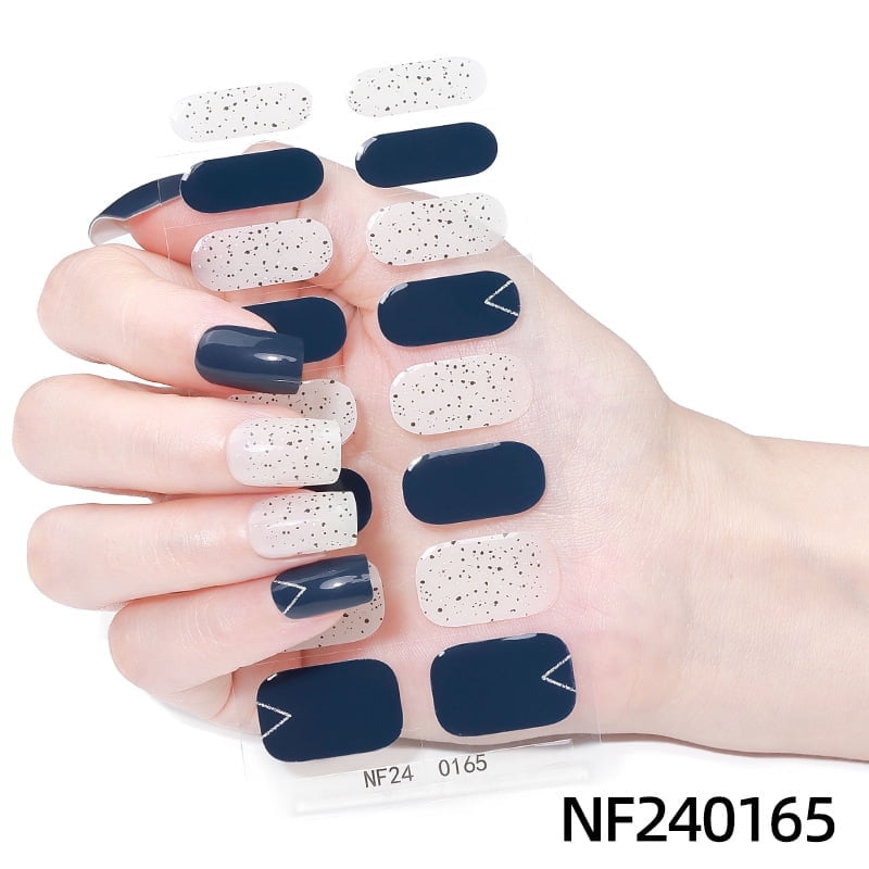 Gel Nail Art Stickers, Gradient Onion Powder Smudge, Icy French UV Half ...