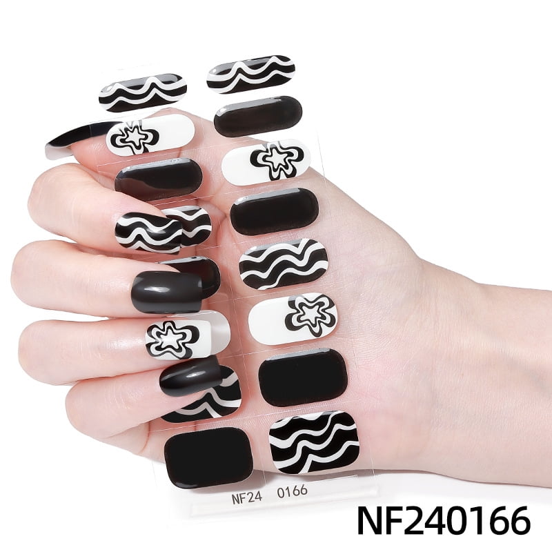Gel Nail Art Stickers, Gradient Onion Powder Smudge, Icy French UV Half ...
