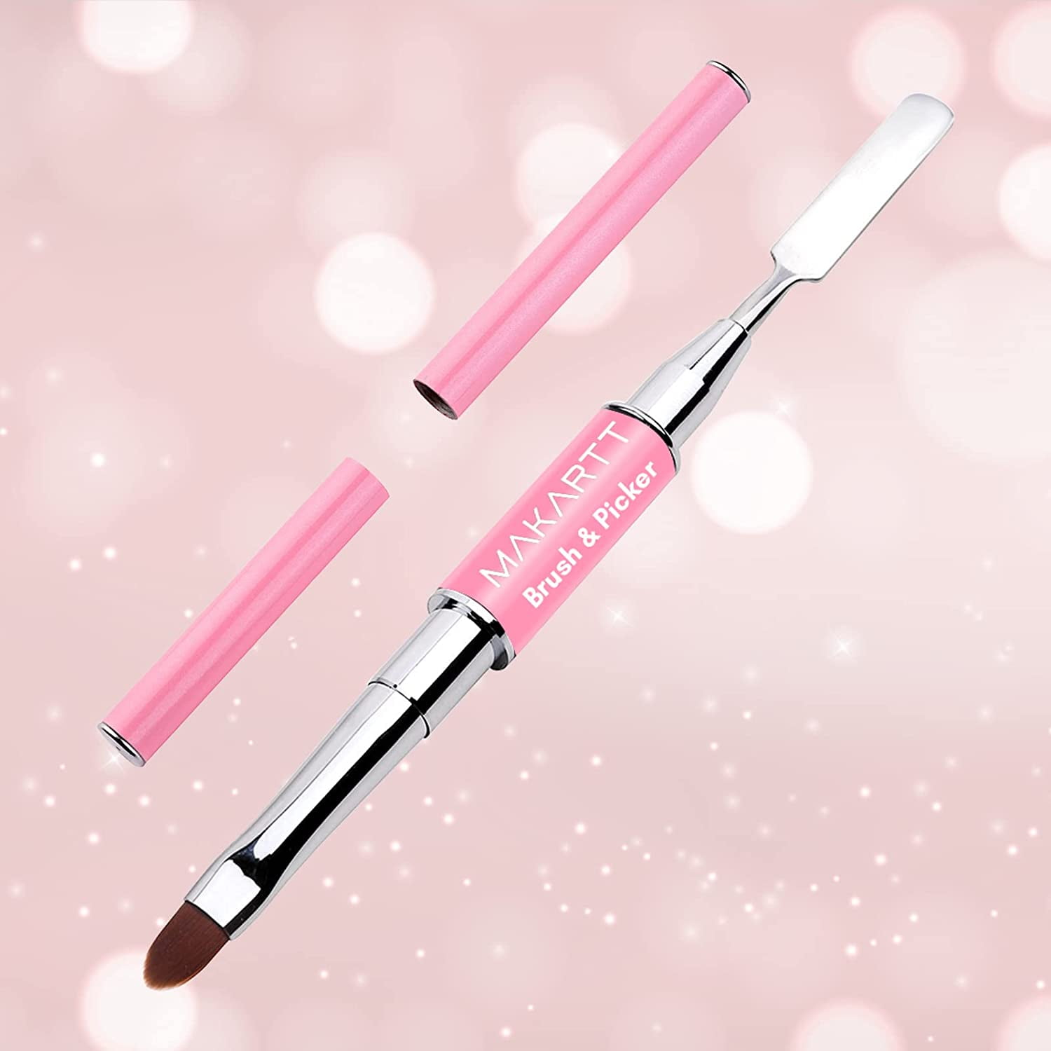 Gel Nail Brush with spatula, Dual-Ended Nail Art Brush, 2 IN 1 design ...