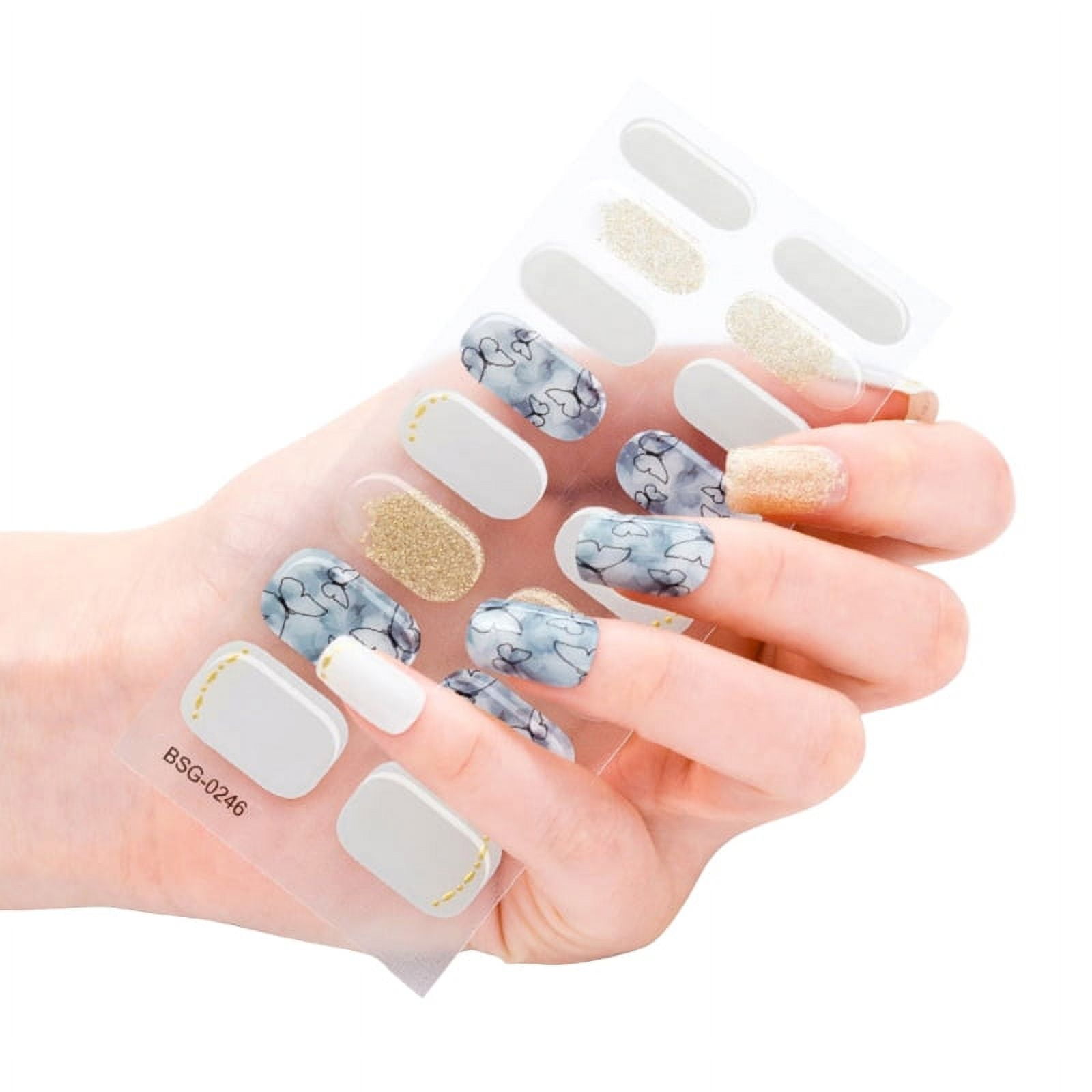 Gel Nail Polish Strips Semi Cured Gel Nail Art Sticker Waterproof Nail ...