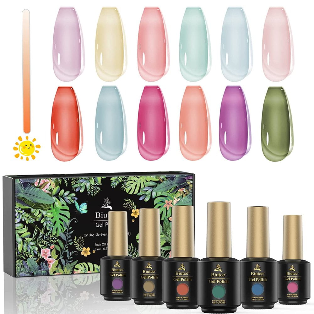 Gel Nail Polish Transparent Nail Gel Pastel Translucent Sunlight Color ...