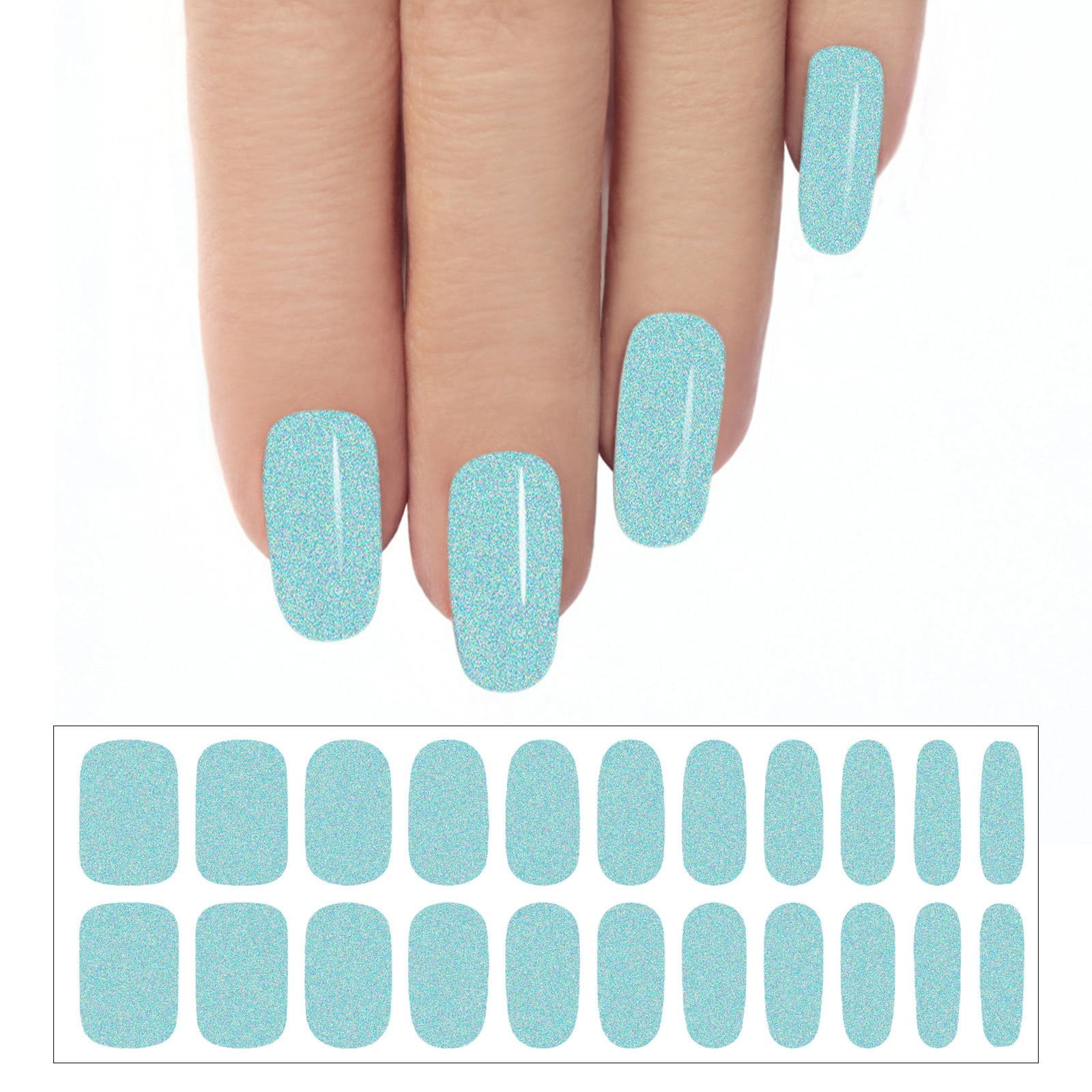 Gel Nail Strip 22PCS Full Curing Gel Nail Sticker Kit Nail Strip Full ...