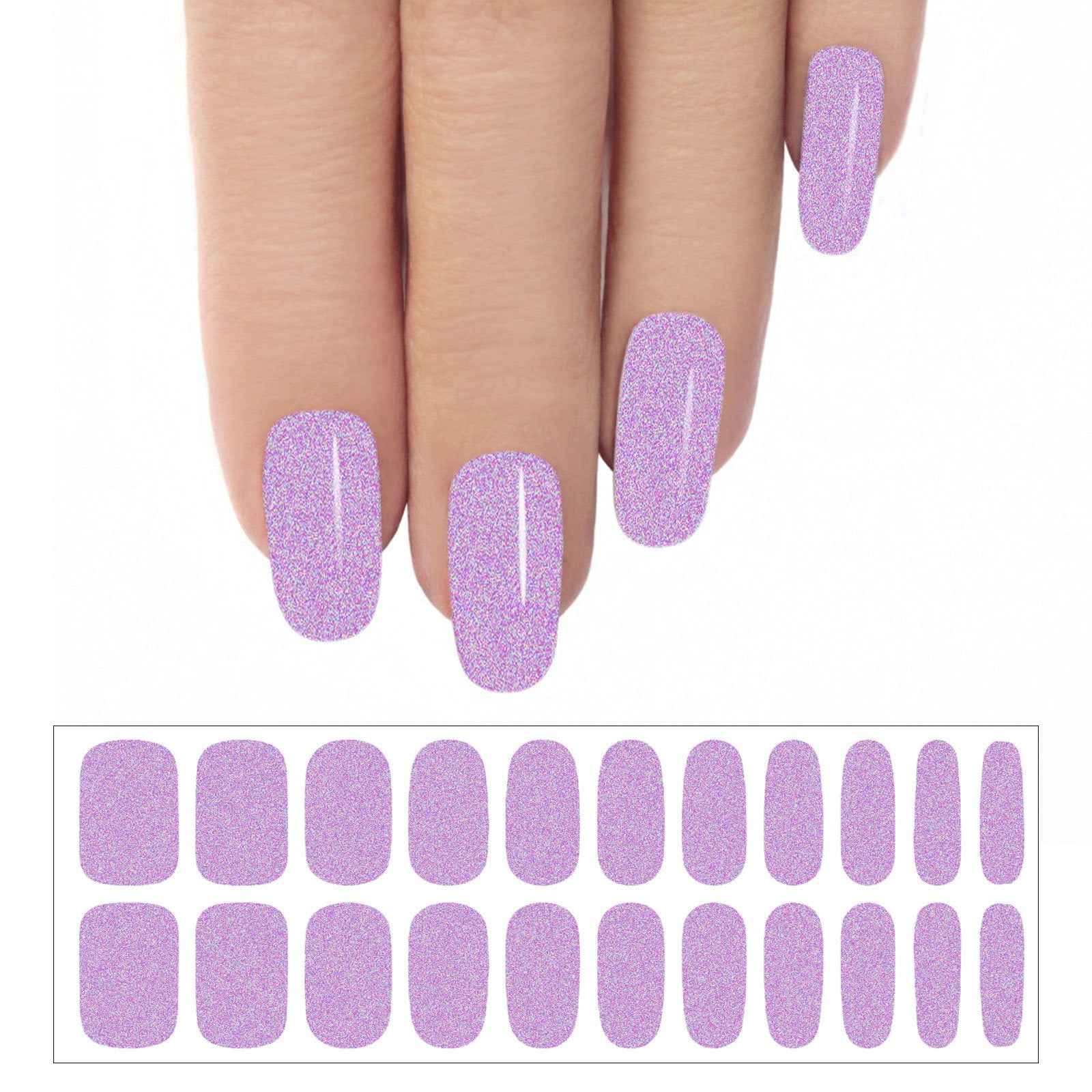 Gel Nail Strip 22PCS Full Curing Gel Nail Sticker Kit Nail Strip Full ...