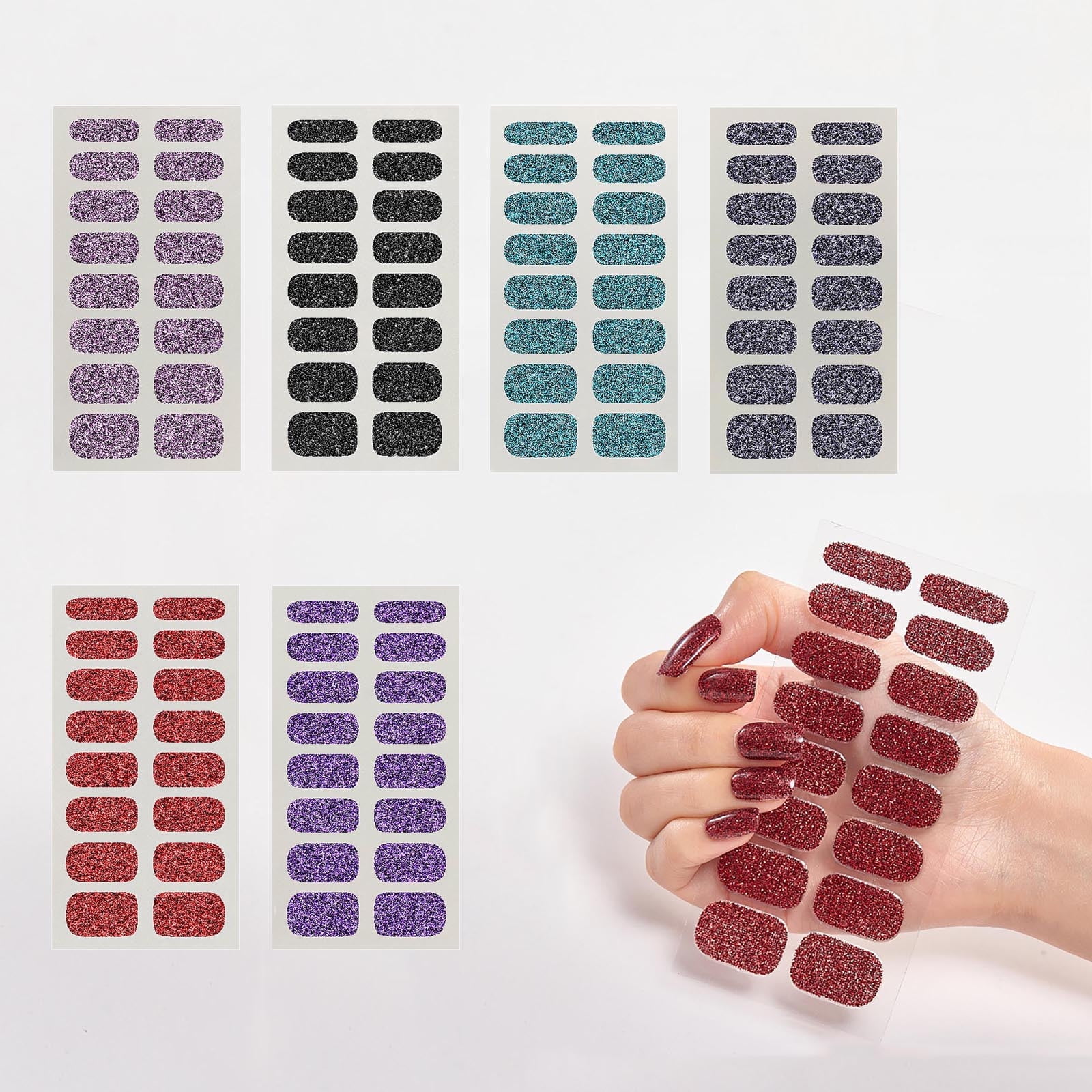 Gel Nail Strips, Self-Adhesive Shiny Solid Strips, Real Gel Polish ...