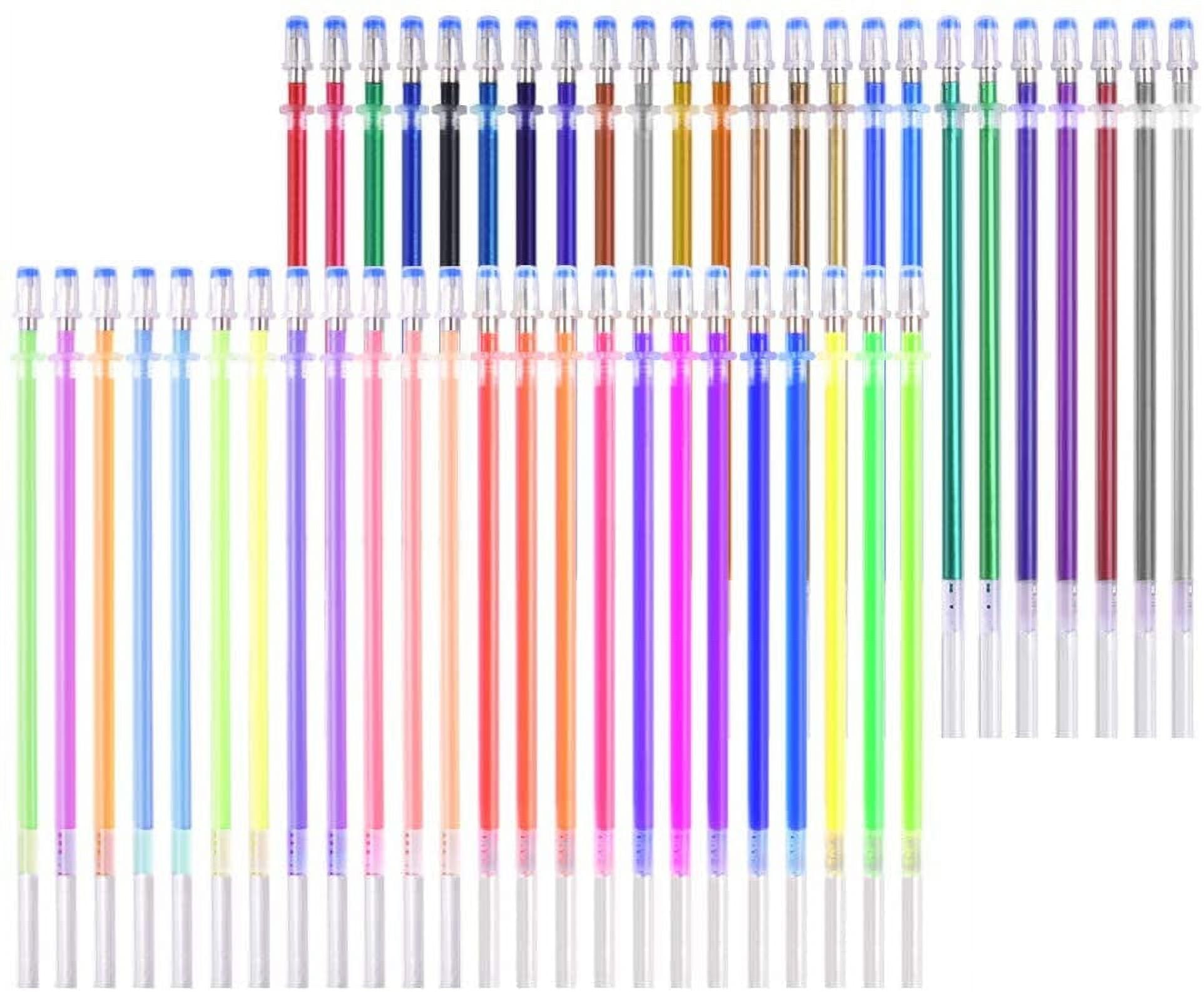 Gel Pen Refills Set 48 Colors - Glitter Metallic Pastel Neon Color Ink ...