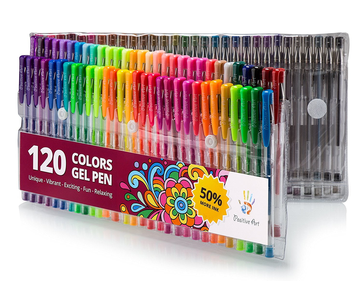 Gel Pen Set, 120-Unique Colors for Adult Coloring, Drawing ...